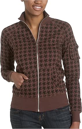 Amazon.com: Miss Chievous Juniors Houndstooth Full Zip Track Jacket ...