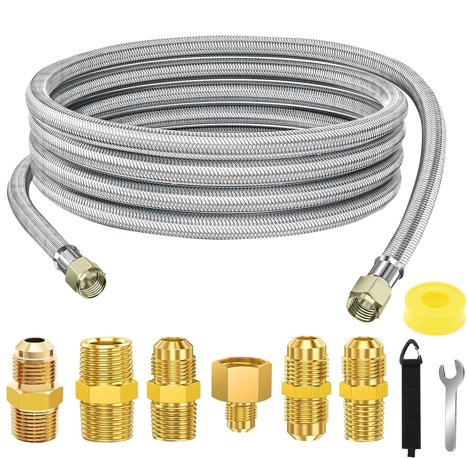 Snapklik.com : 12 FT Propane Hose Extension-High Pressure Braided Gas ...