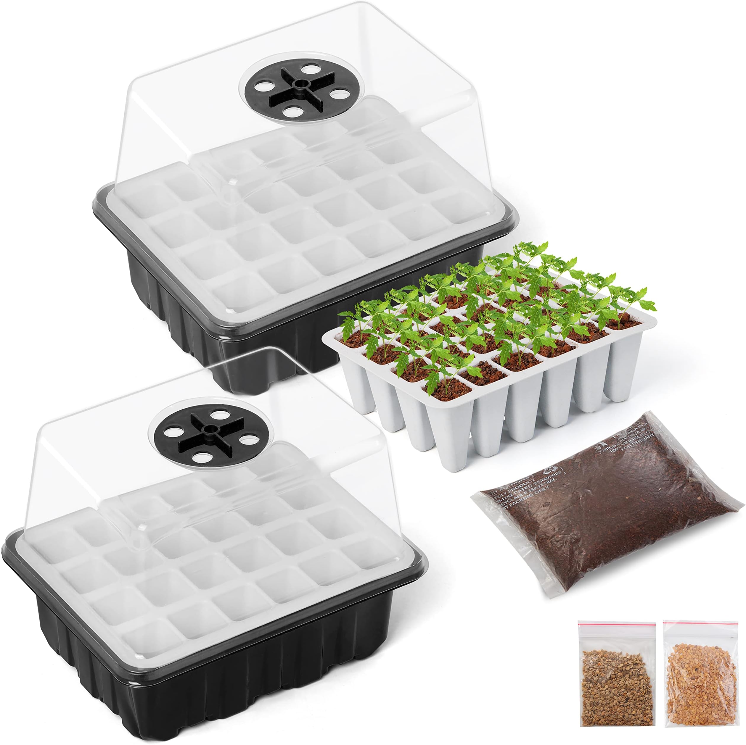 ABOUT SPACE Seedling Tray (2 Pack x 24 Cells) - Seed/Plant Starter Kit ...