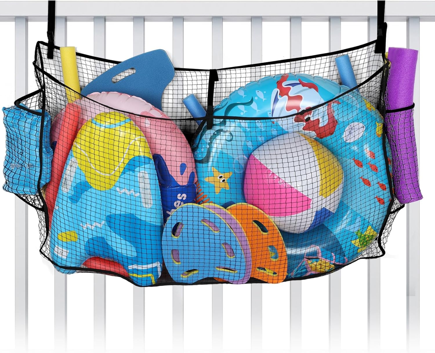 Amazon.com: Large Pool Float Toy Storage Net - 59 x11.8x33.5in Durable ...