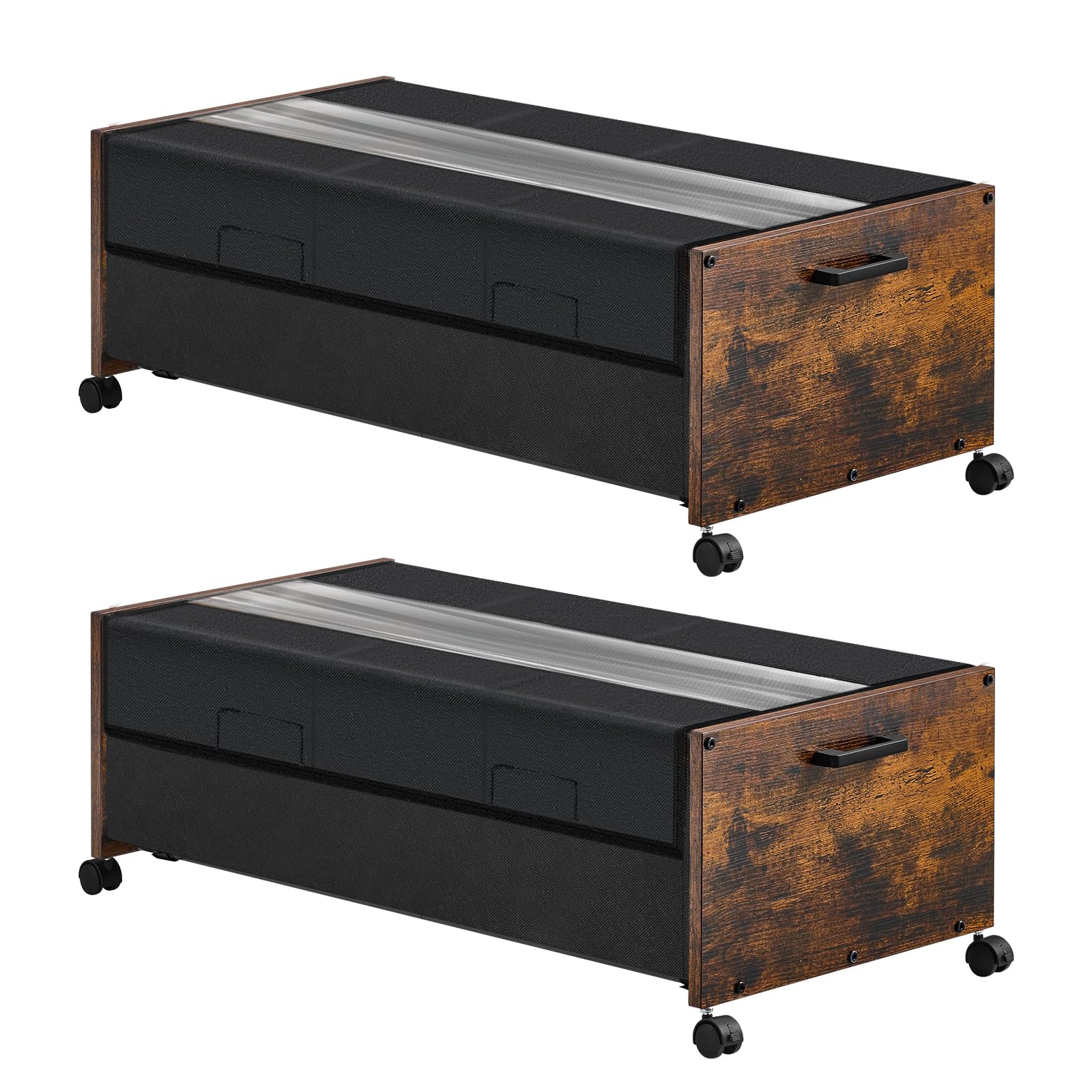 Amazon.com: FOUCSSOMEI Under Bed Storage with Wheels, Under Bed Drawers ...
