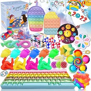 Amazon.com: LANTIAN Popit Fidget Pack Fidget Toy Set Stress-Relieving Toys, Big Sensory Keyboard ...