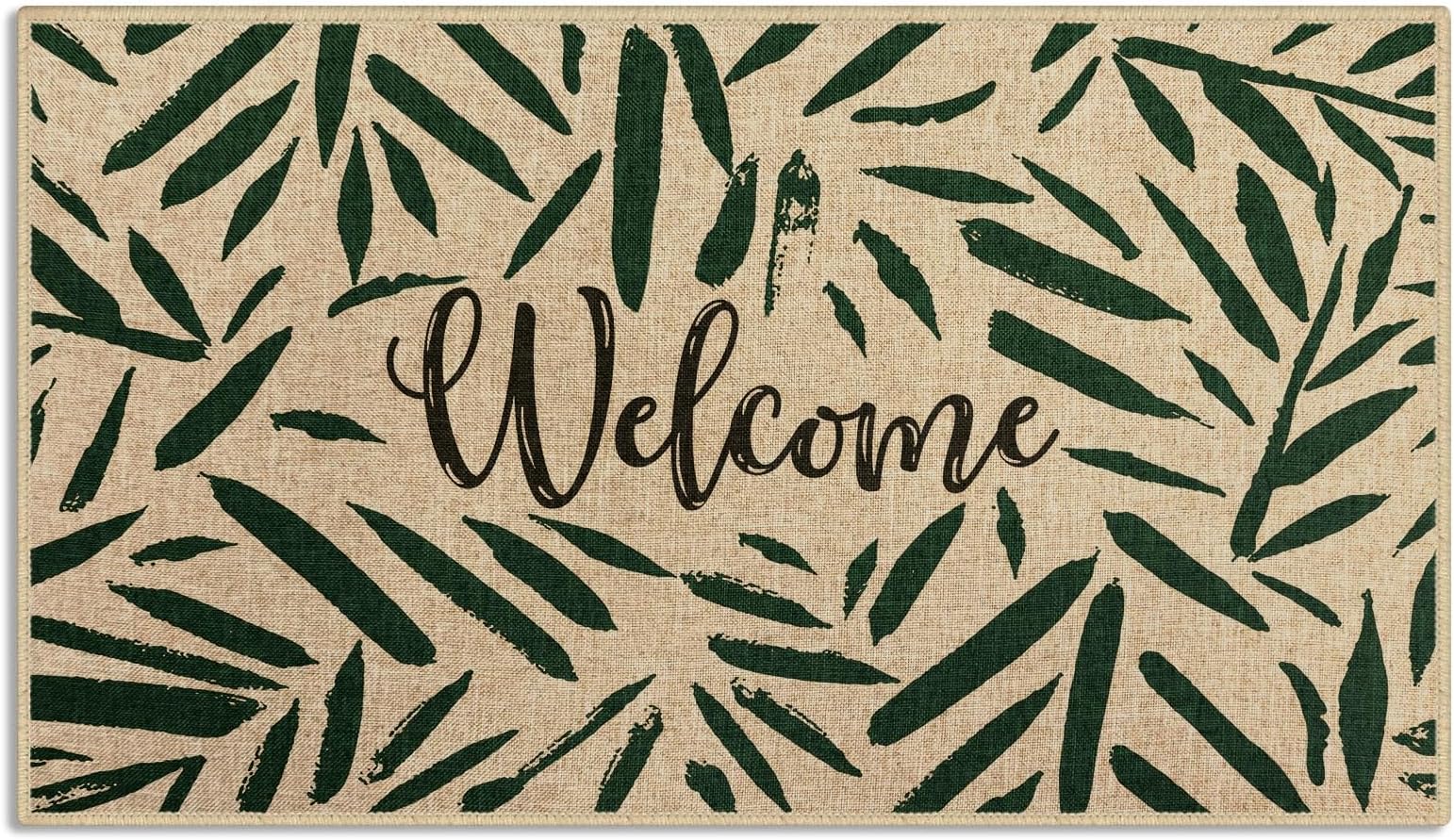 Amazon.com: Britown Tulip Flowers Welcome Doormat, Spring Summer Leaf ...