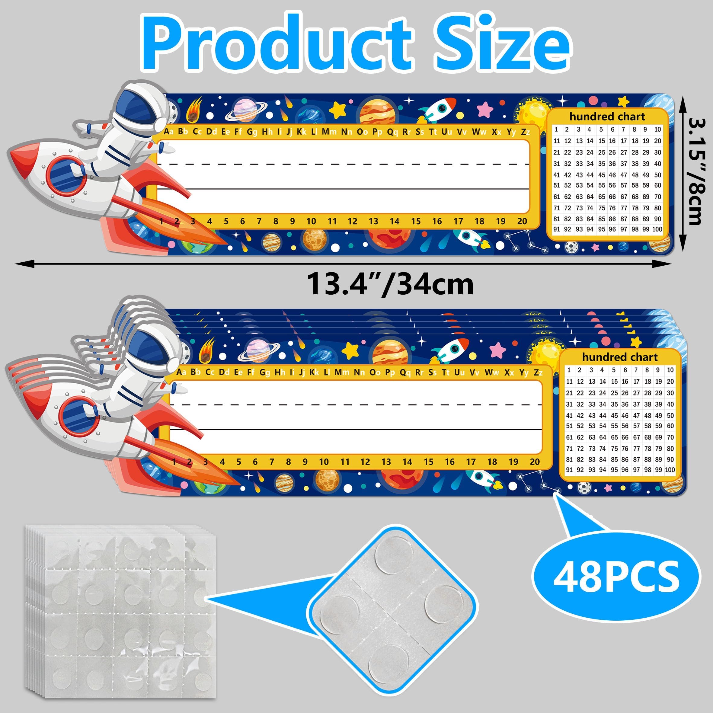 Snapklik.com : INKNOTE 48PCS Outer Space Student Nameplate Solar System ...