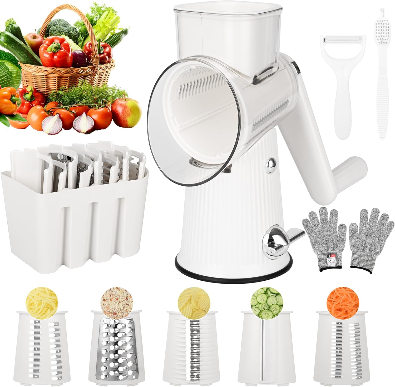Amazon.com: Cheese Grater With Hand Crank Countertop For Kitchen,Grater ...
