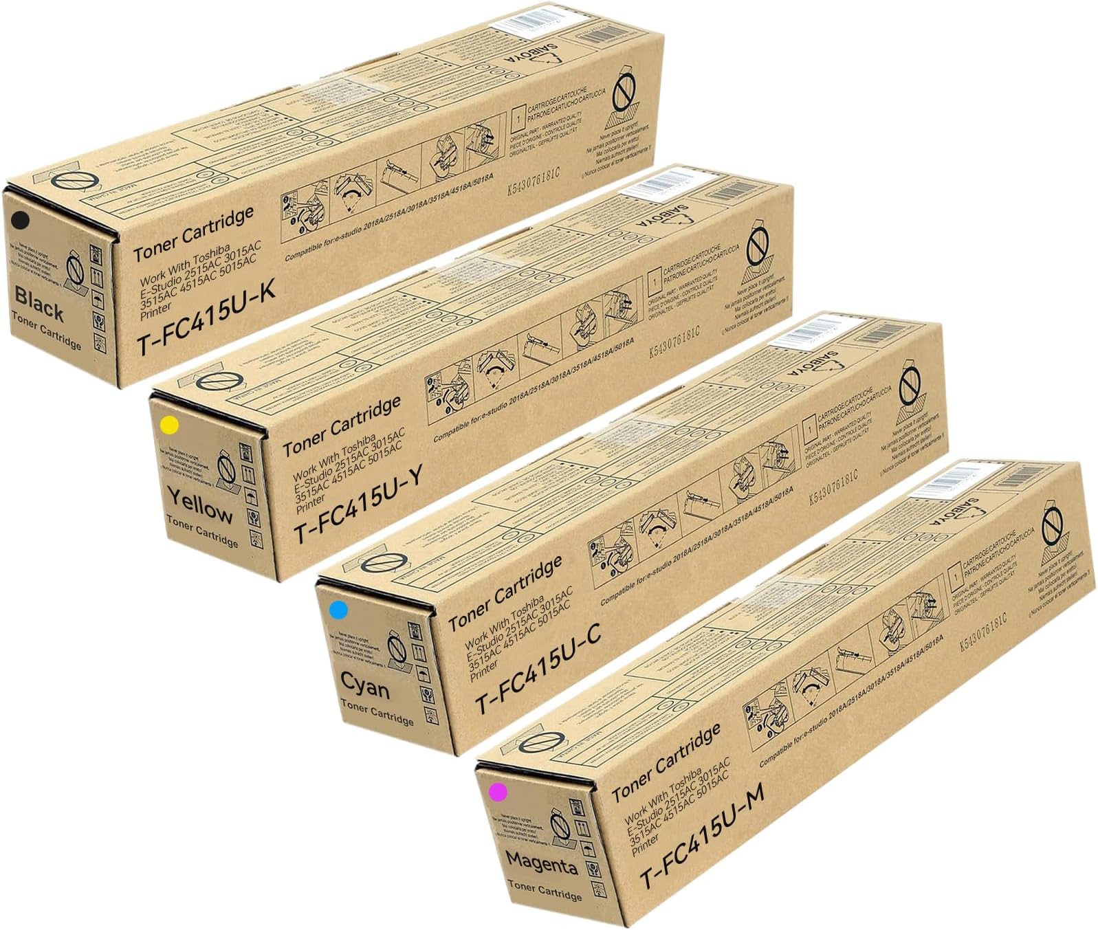 Amazon.com: SAIBOYA T-FC415U Toner Cartridge T-FC415-K T-FC415-C T ...