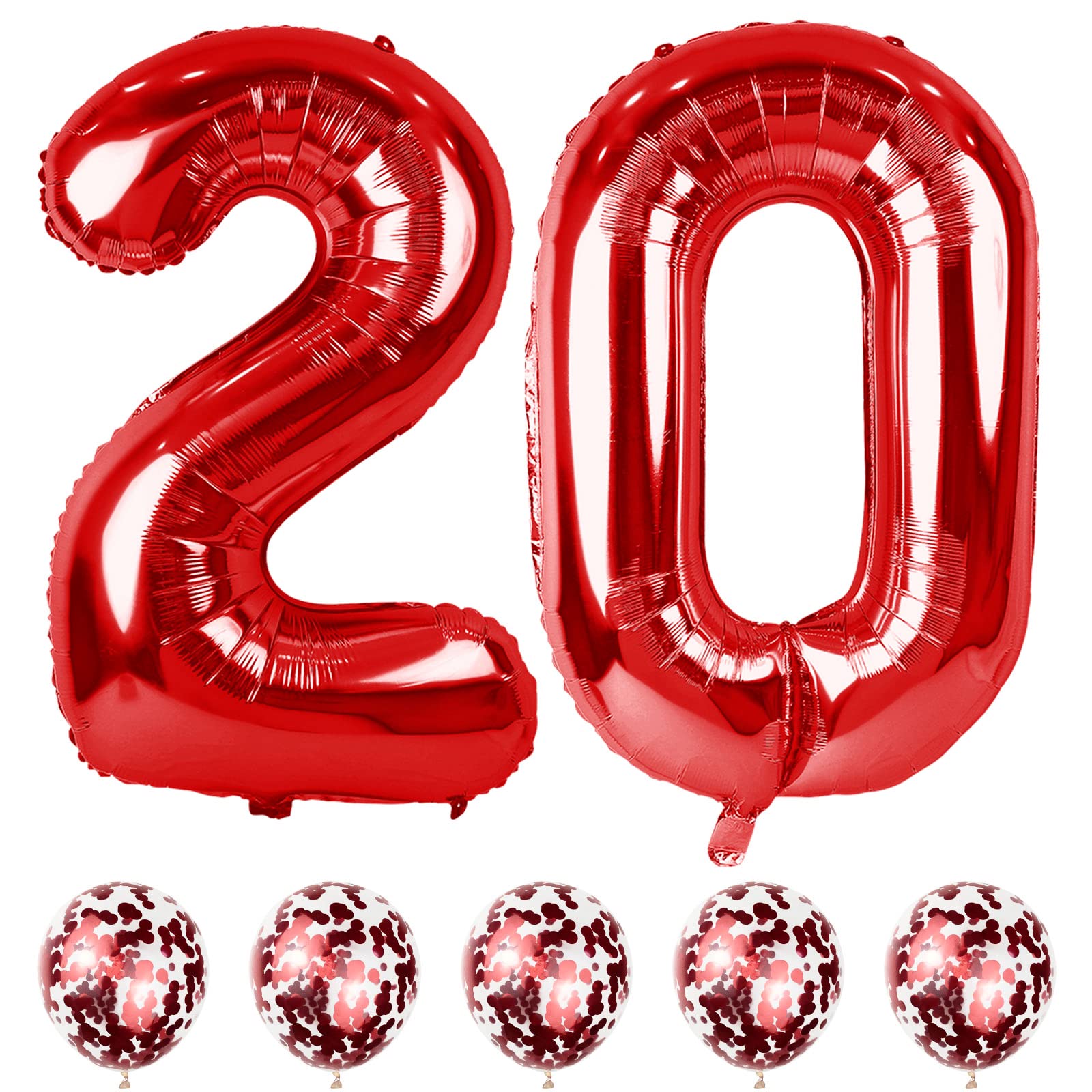 Snapklik.com : Red 20 Balloon Number, 40 Inch 20th Birthday Balloons