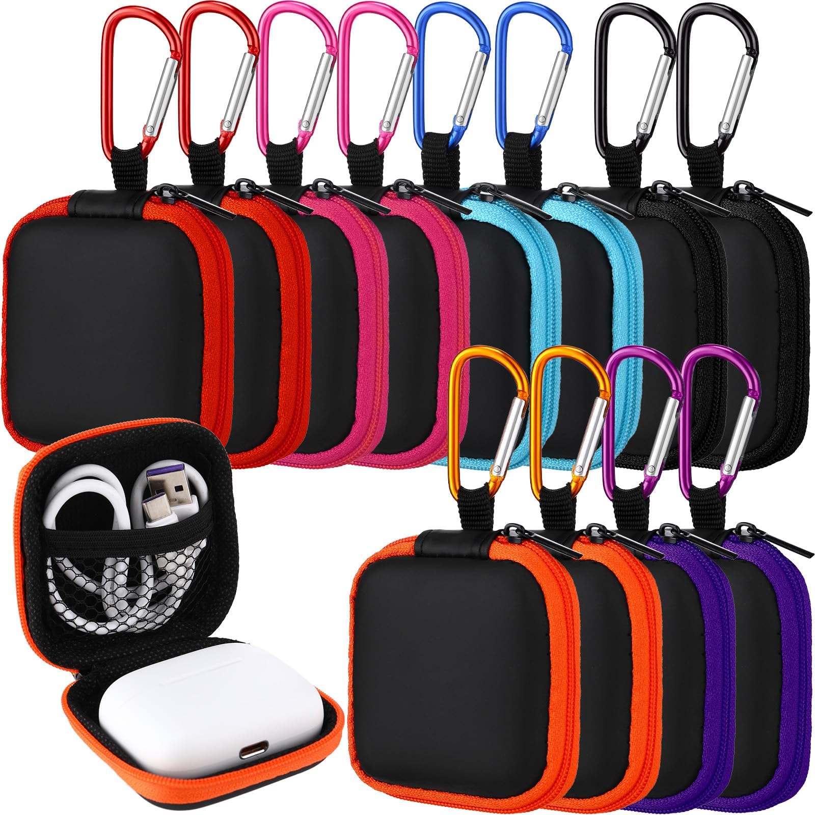 Amazon.com: MOLOVA 5Pack Square Earbud Case Portable EVA Carrying Case ...