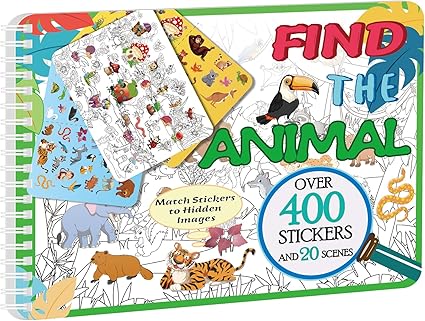 Amazon.com: Kalysky Find The Animal Sticker Book, Sticker Book for Kids ...