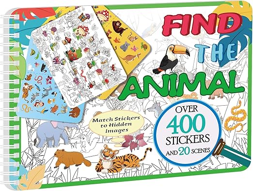 Amazon.com: Kalysky Find The Animal Sticker Book, Sticker Book for Kids ...