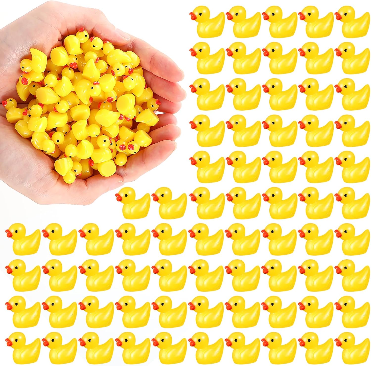 Amazon.com: 100pcs Tiny Resin Ducks Mini Duck Miniature Ducks for ...