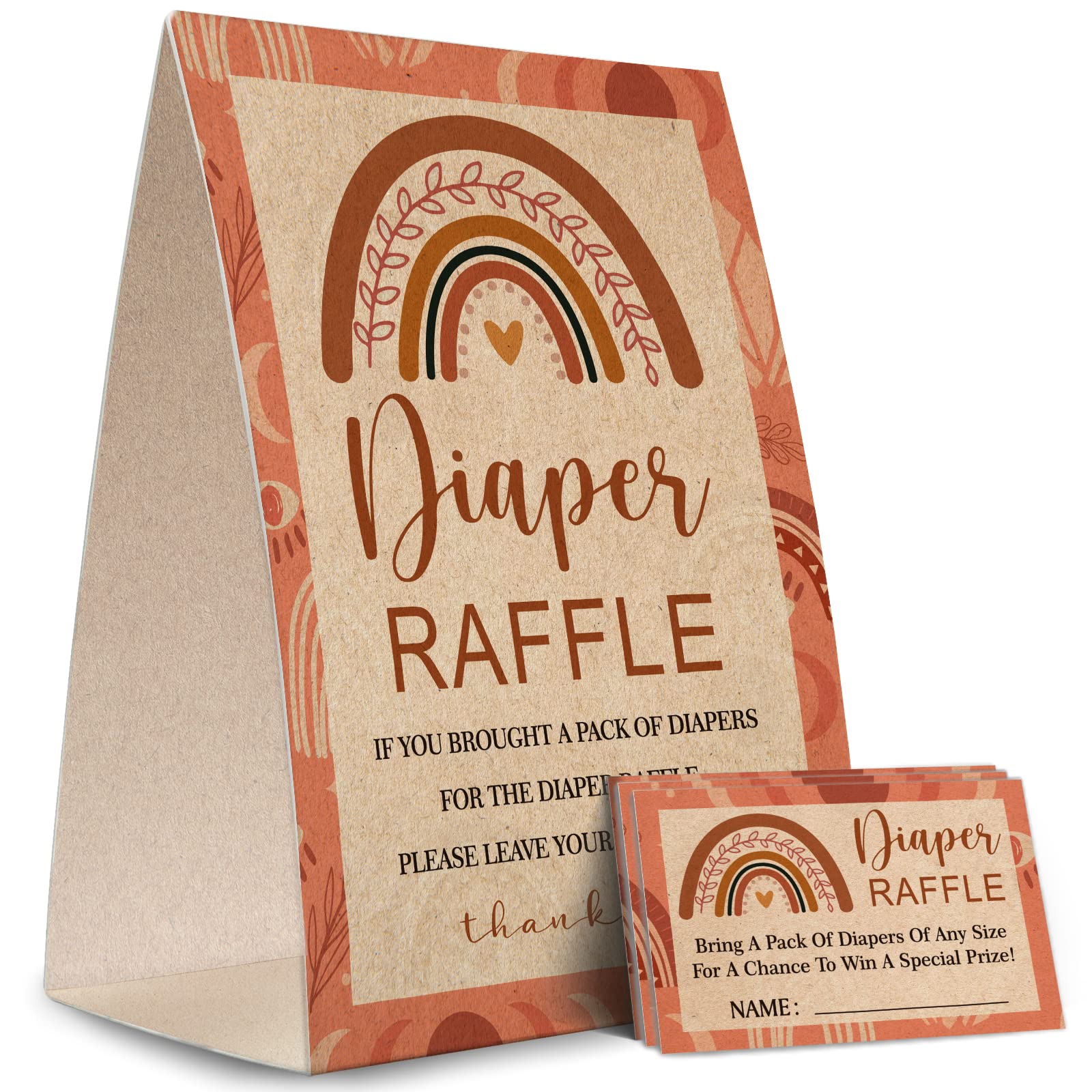 Amazon.com : Kraft Paper Diaper Raffle Sign,Diaper Raffle Baby Shower ...