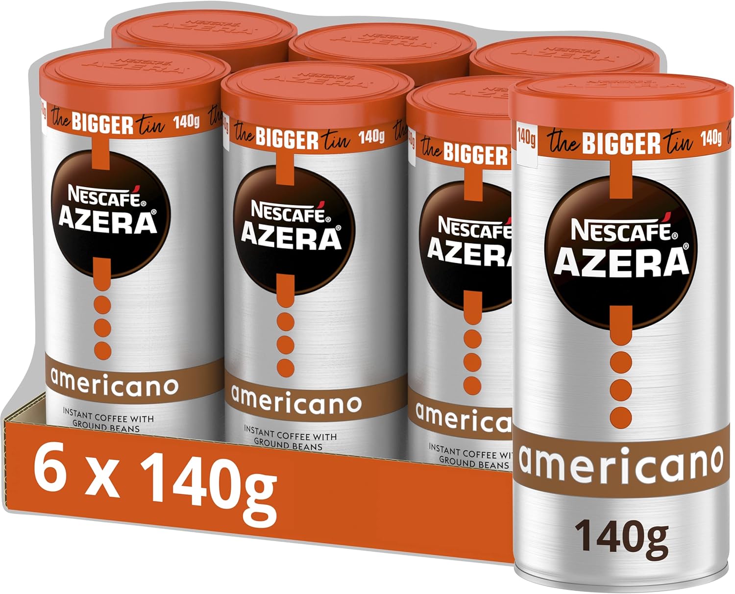 NESCAFÉ Azera Americano Instant Coffee 140g (Pack of 6), Package May ...