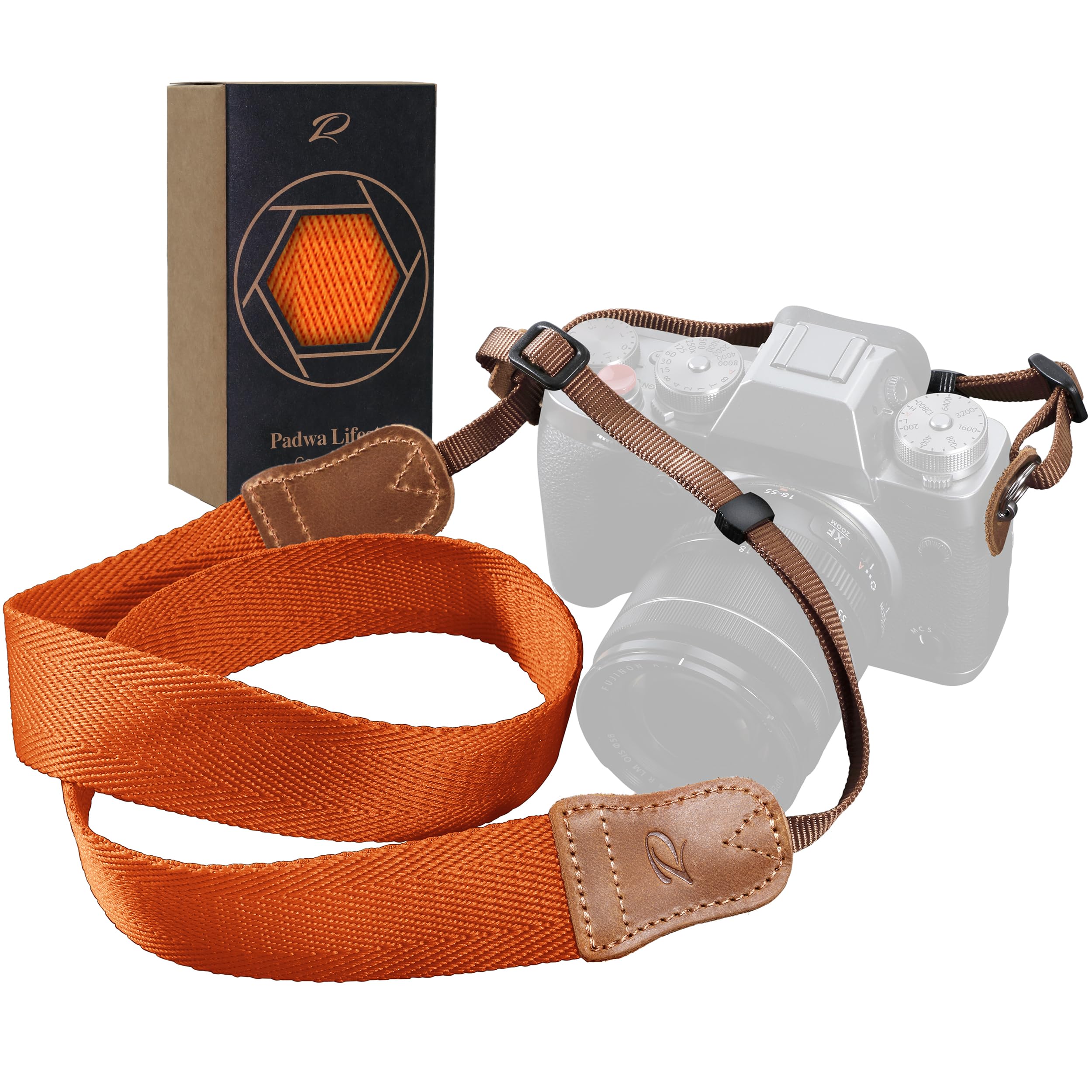 Amazon.com : Padwa Lifestyle Glamour Orange Camera Strap - Double Layer ...