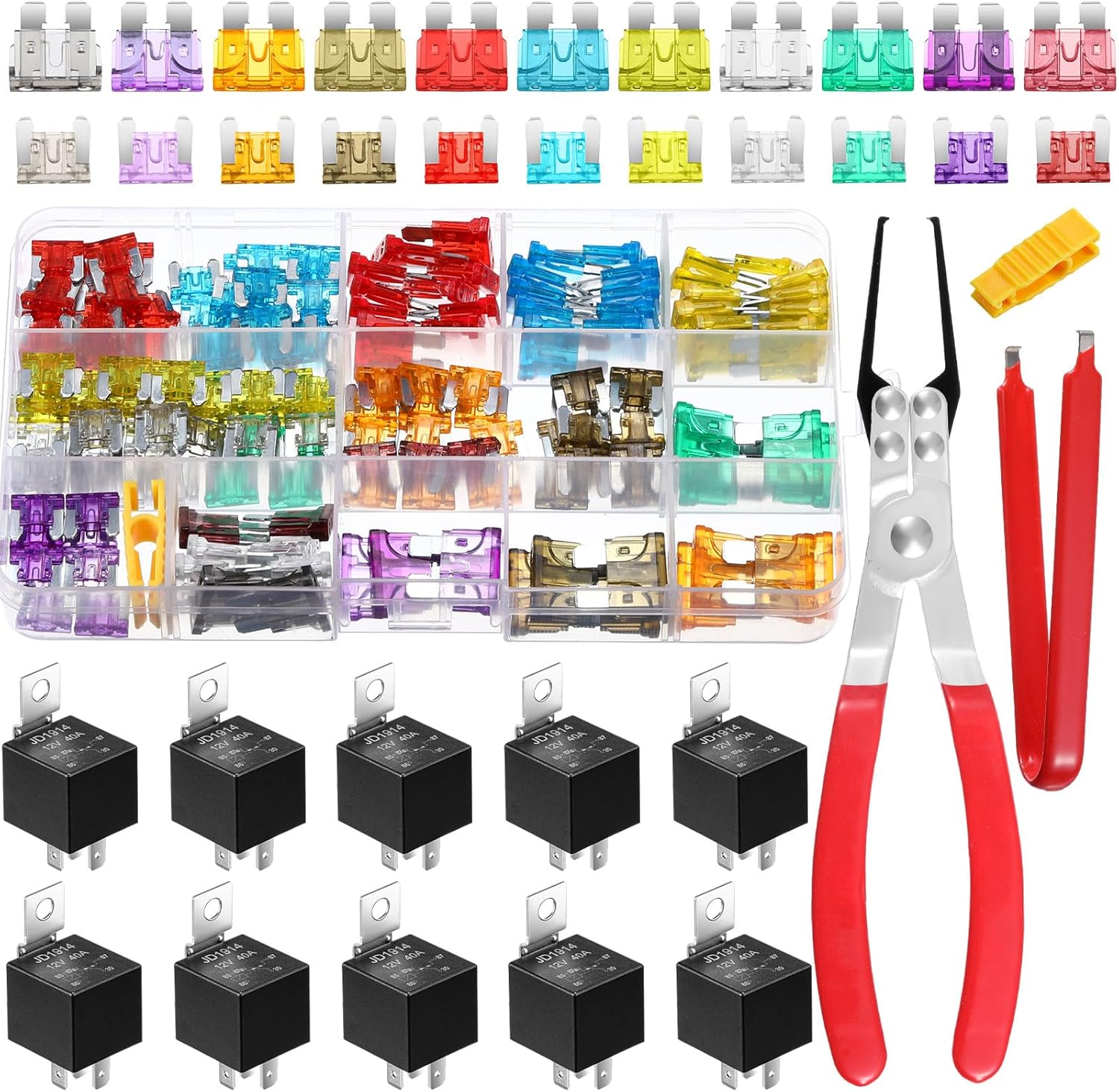 Amazon.com: DaisyInner 168 Pcs Car Fuse Assortment Kit 54 Standard and ...