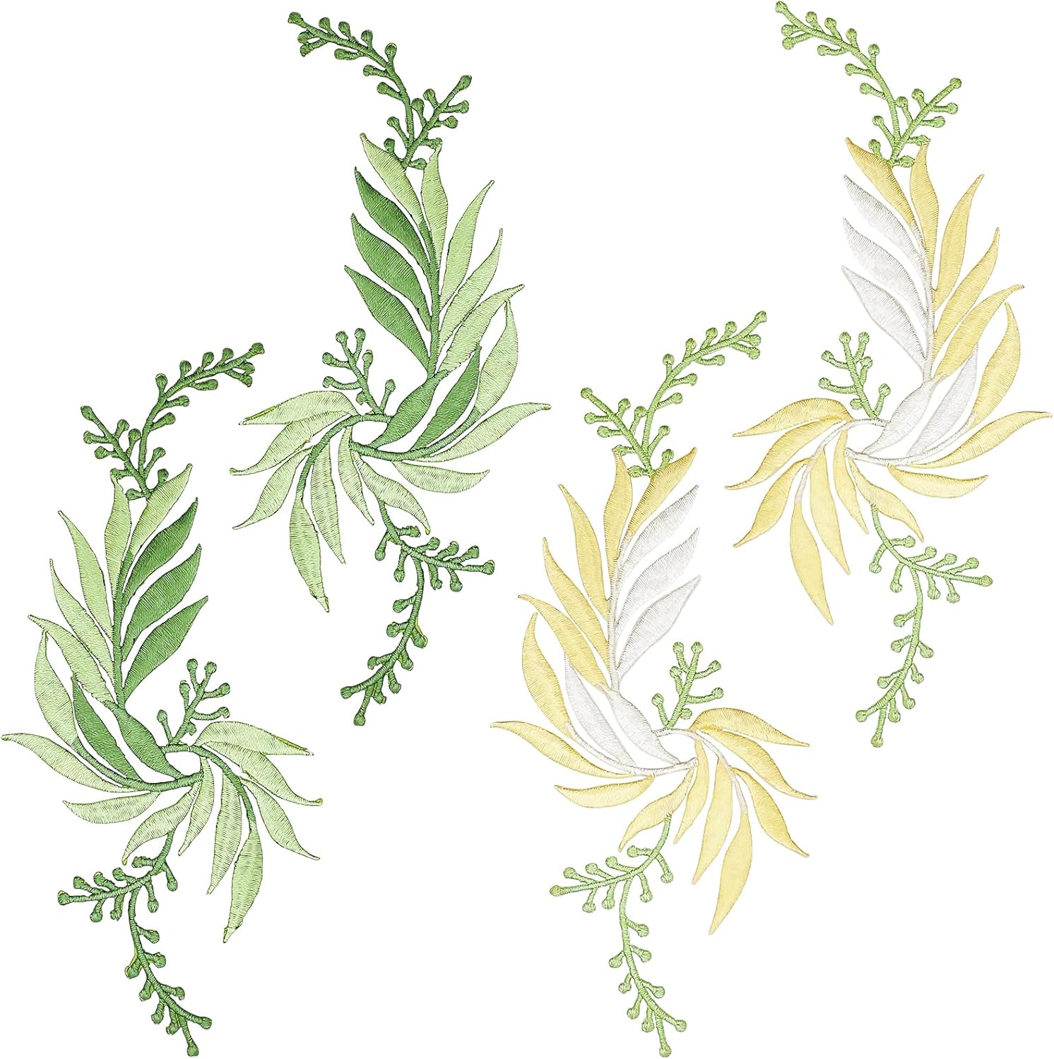 Amazon.com: 4Pcs Green Leaves Vine Applique Leaf Iron on Patches Flower ...