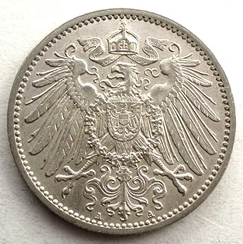1891-1916 Silver Kaiserreich 1 Mark Coin. Kaiser Era German Empire Coin ...