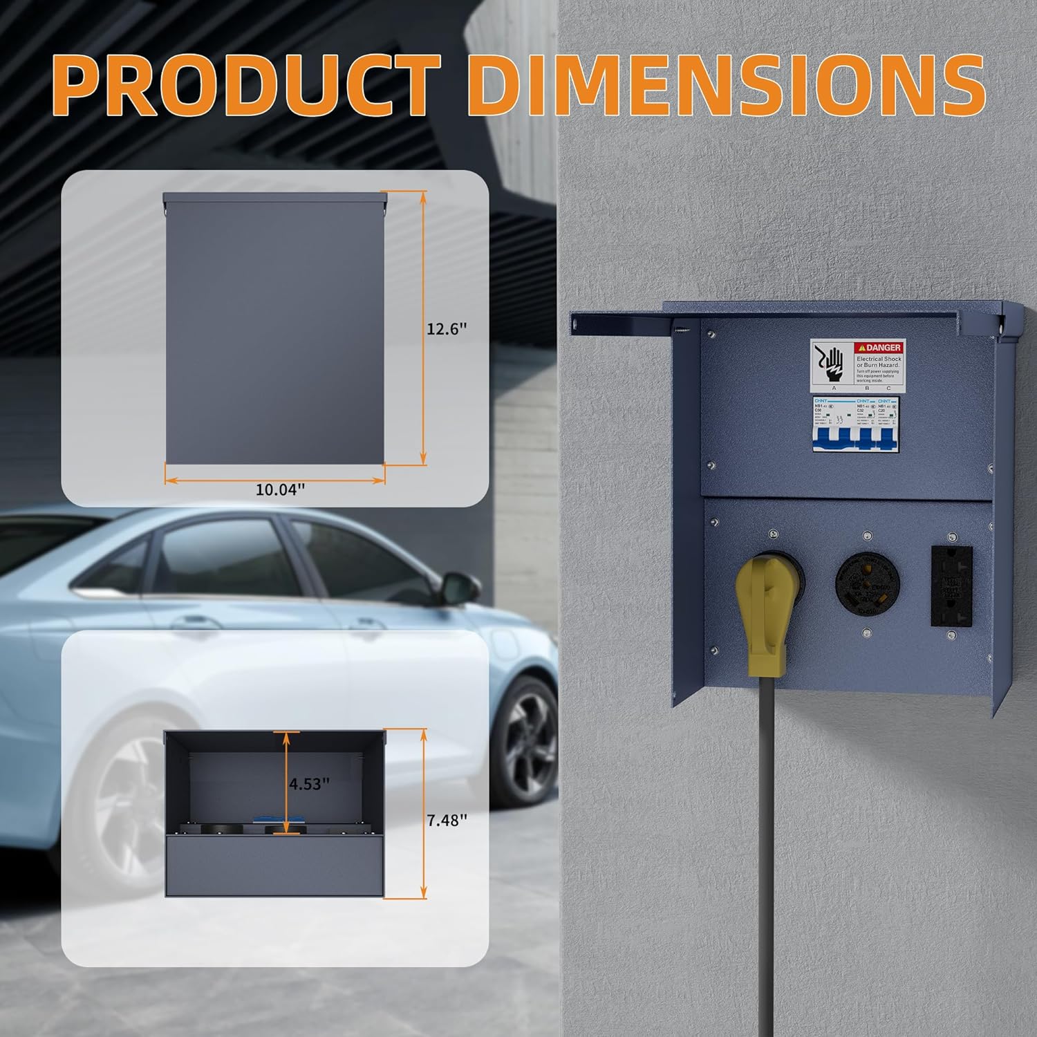 Joinfworld Panel de toma de corriente temporal resistente a la intemperie, caja de interruptores ...