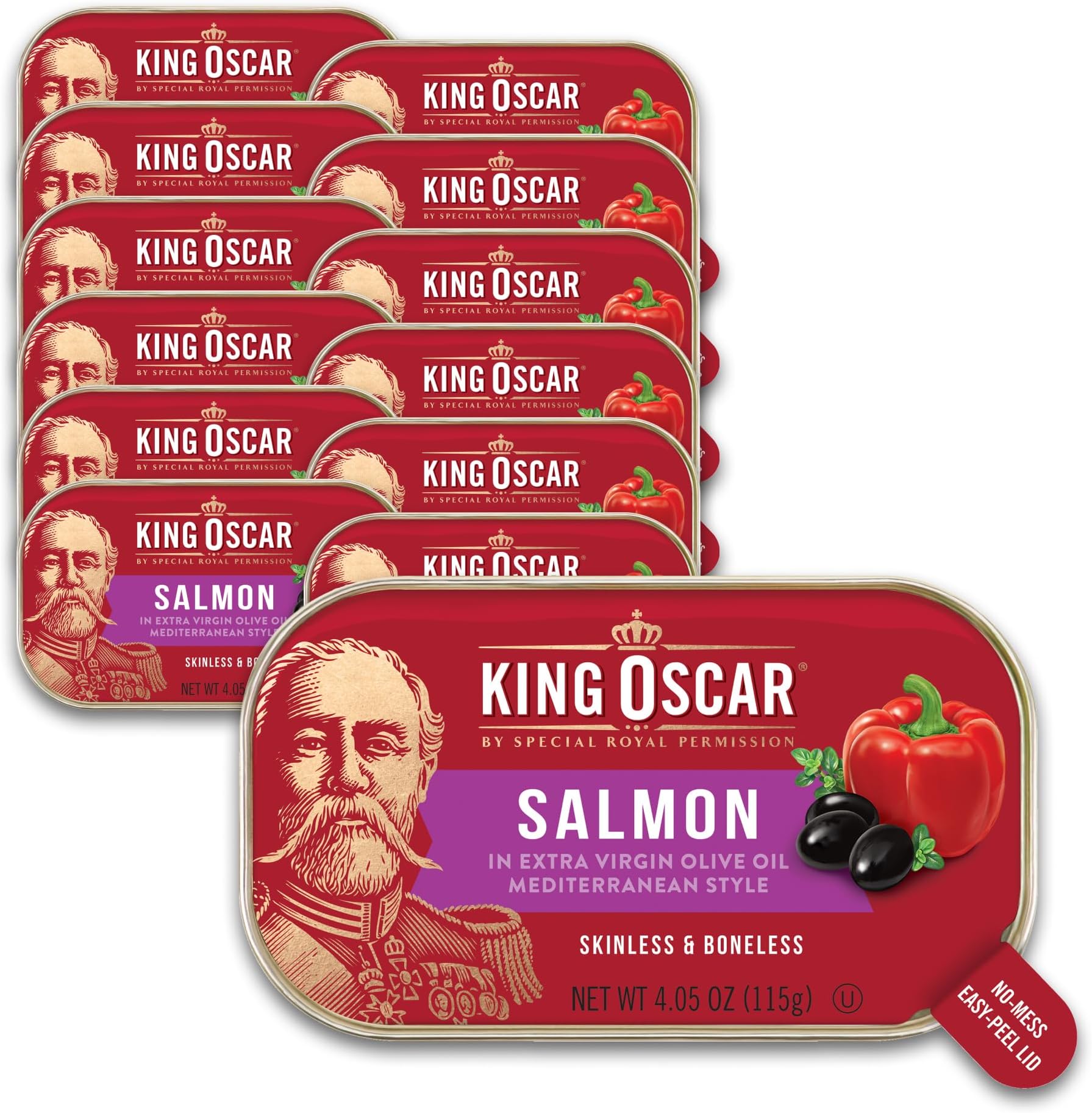 Amazon.com: King Oscar Premium Salmon in Extra Virgin Olive Oil ...