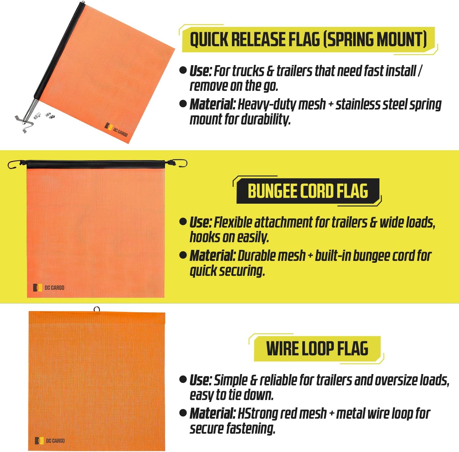 DC Cargo Mall Safety Flags – 2 Pack, 18x18 Nepal | Ubuy