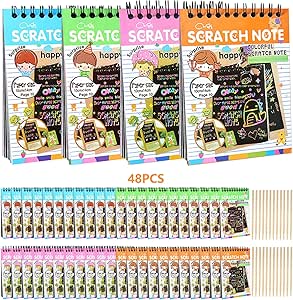 Scratch Art, Paquete de 48 Scratch Multicolor Paper, Cuadernos de Arte ...