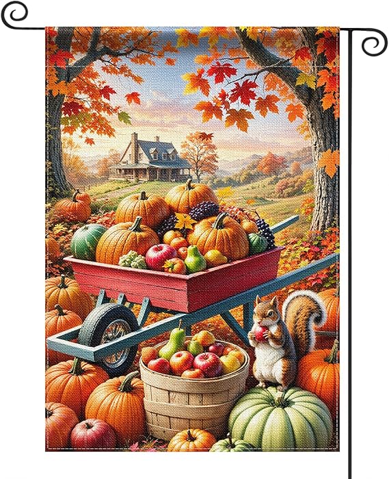 Amazon.com : TMIYO Fall Pumpkin Garden Flags for Outside, Thanksgiving ...