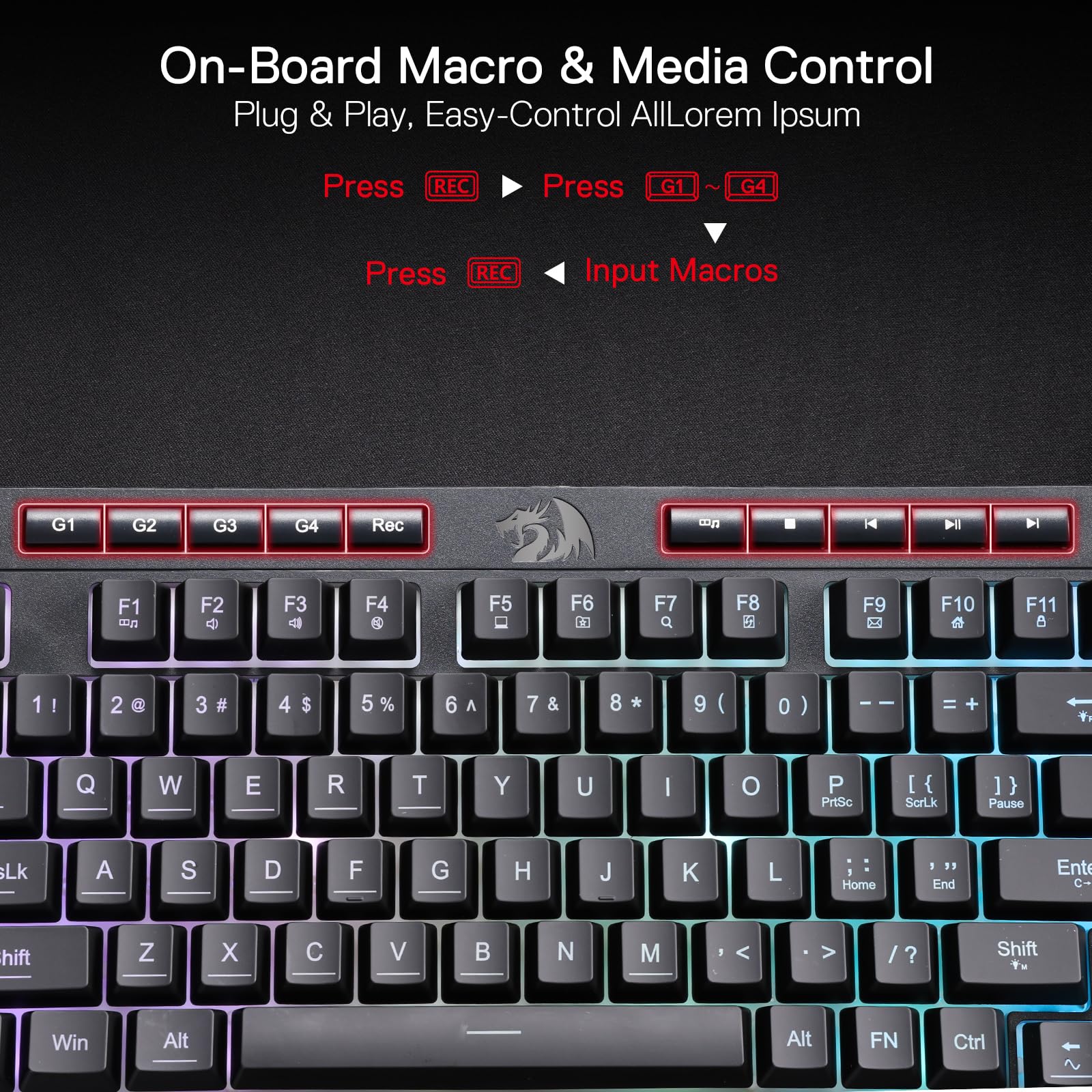 Snapklik.com : K515 Shiva Wired RGB Membrane Gaming Keyboard, 98 Keys ...