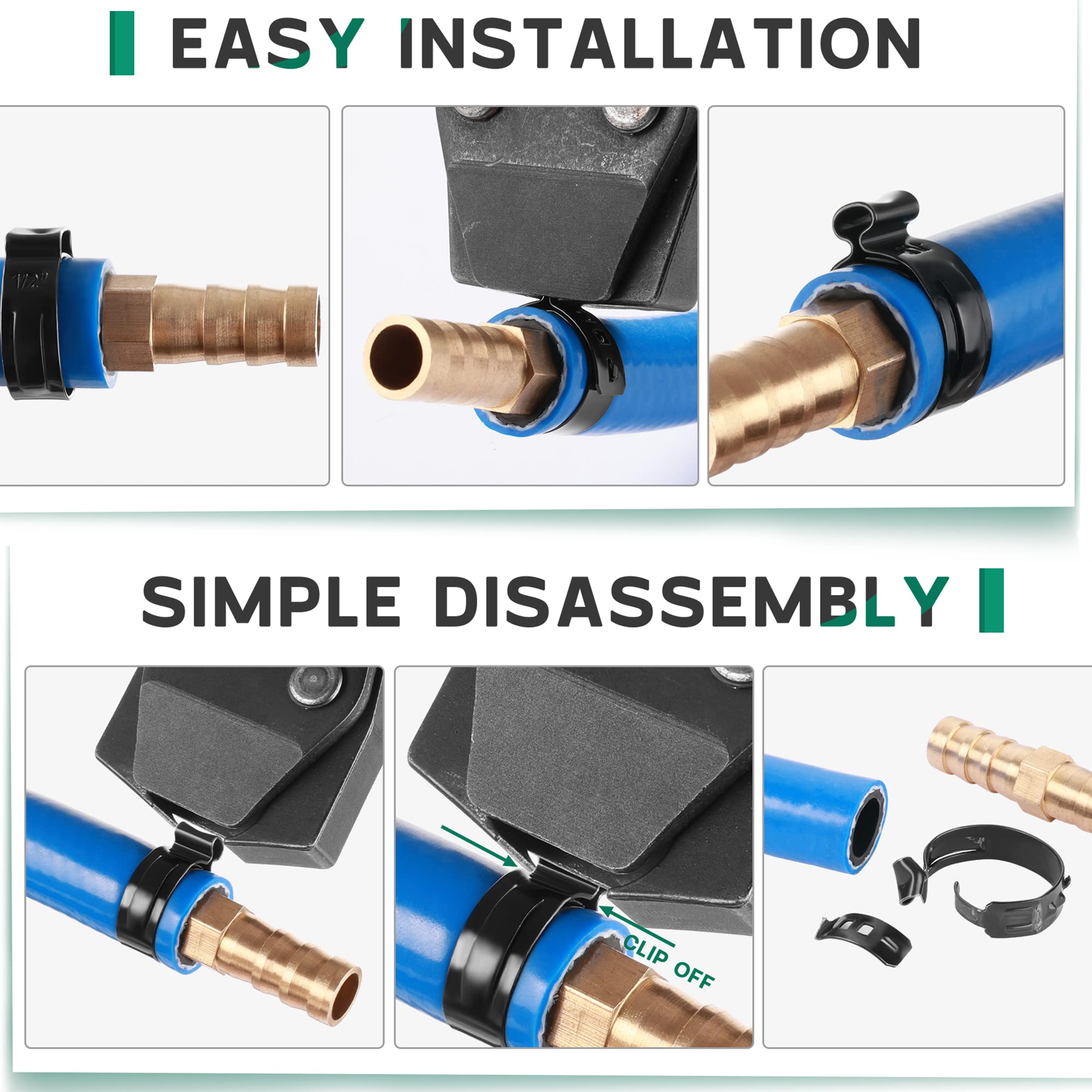 Snapklik.com : OURU 50pcs 1 Inch Black Pex Clamps Crimp Rings Set, 304 ...