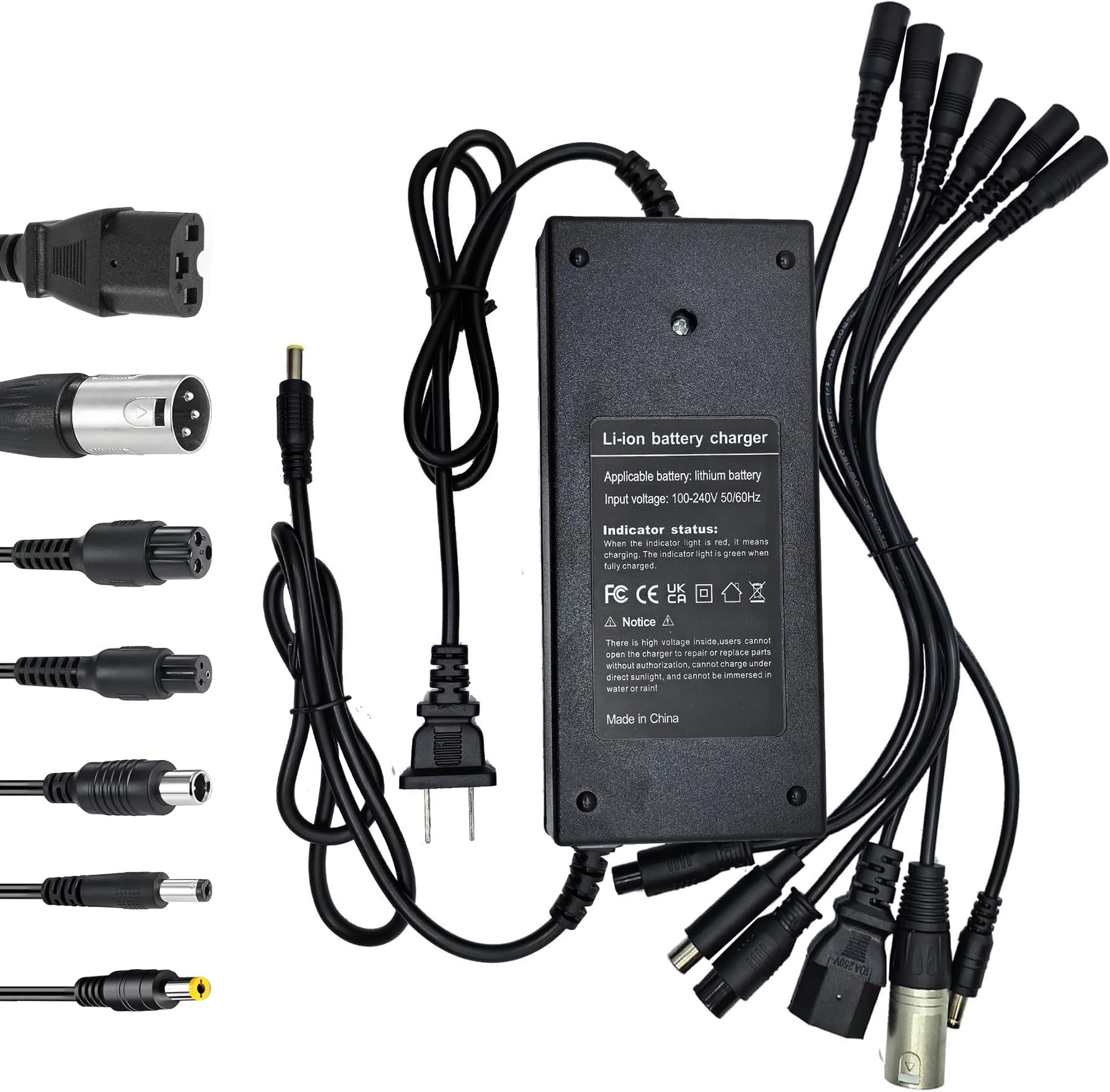 Amazon.com: 54.6V 3A Charger(7 Plugs) Universal for 13S 48V Li-ion ...