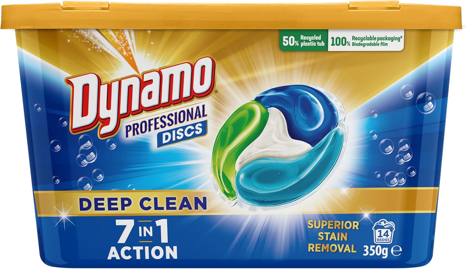 Dynamo Professional 7in1 Disc Laundry Detergent, 14 Capsules, 350 Grams ...