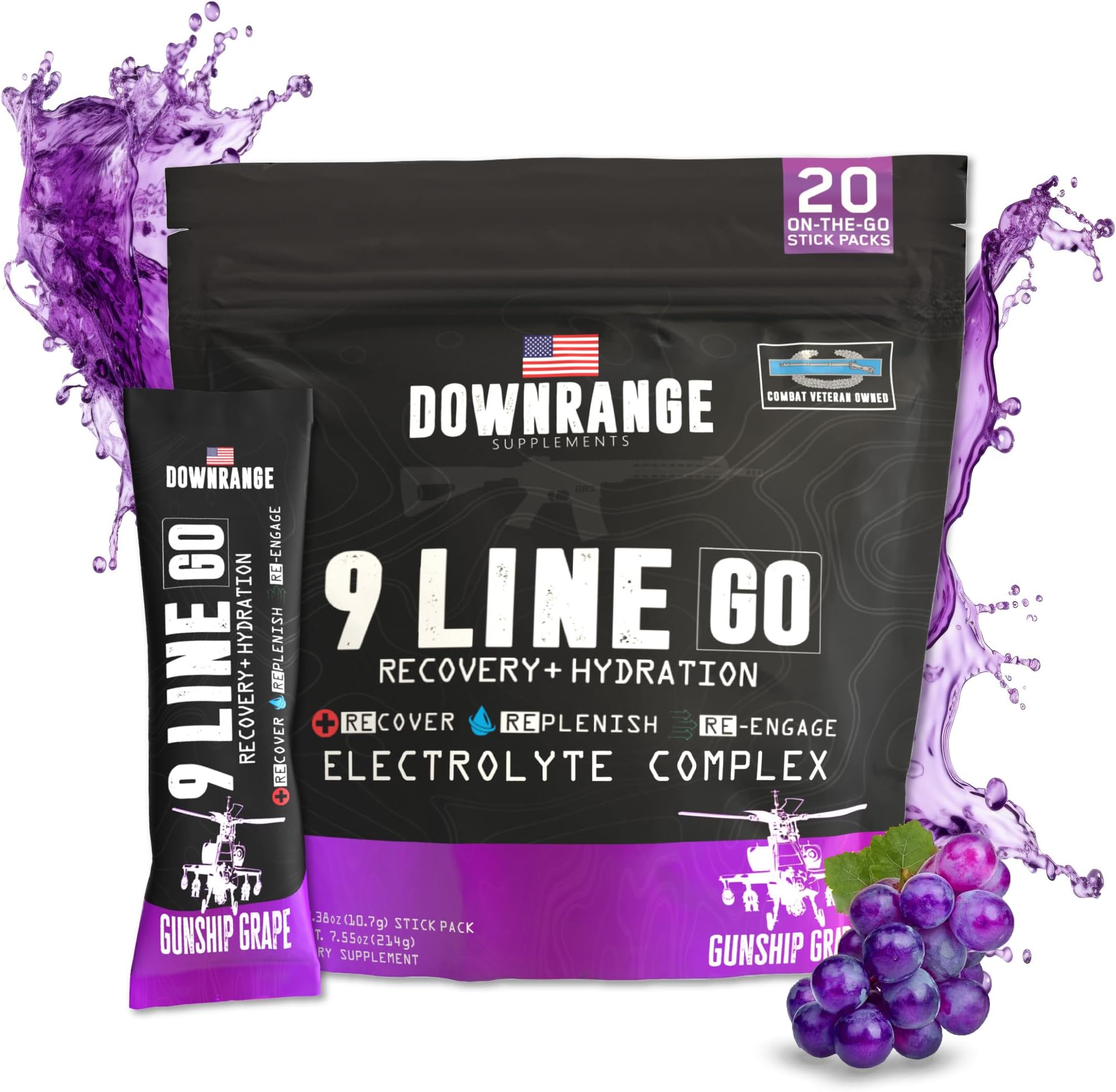 Amazon.com: DownRange 9 Line Go Recovery + Hydration Powder Packets ...