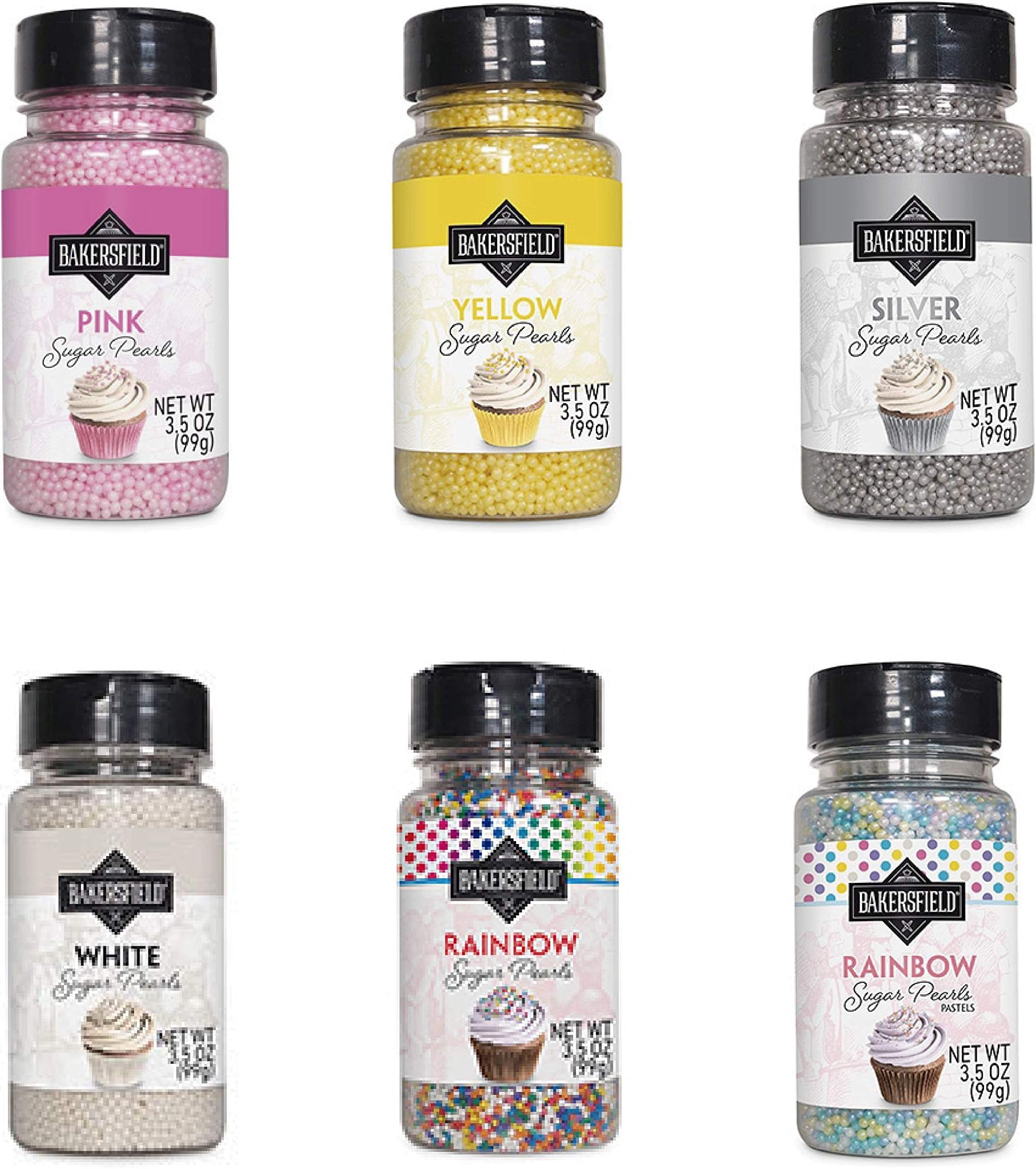 Amazon.com: Sugar Sprinkles for Cake Decorating - 6 Pack Sugar Sprinkles Assortment ~ Pink ...