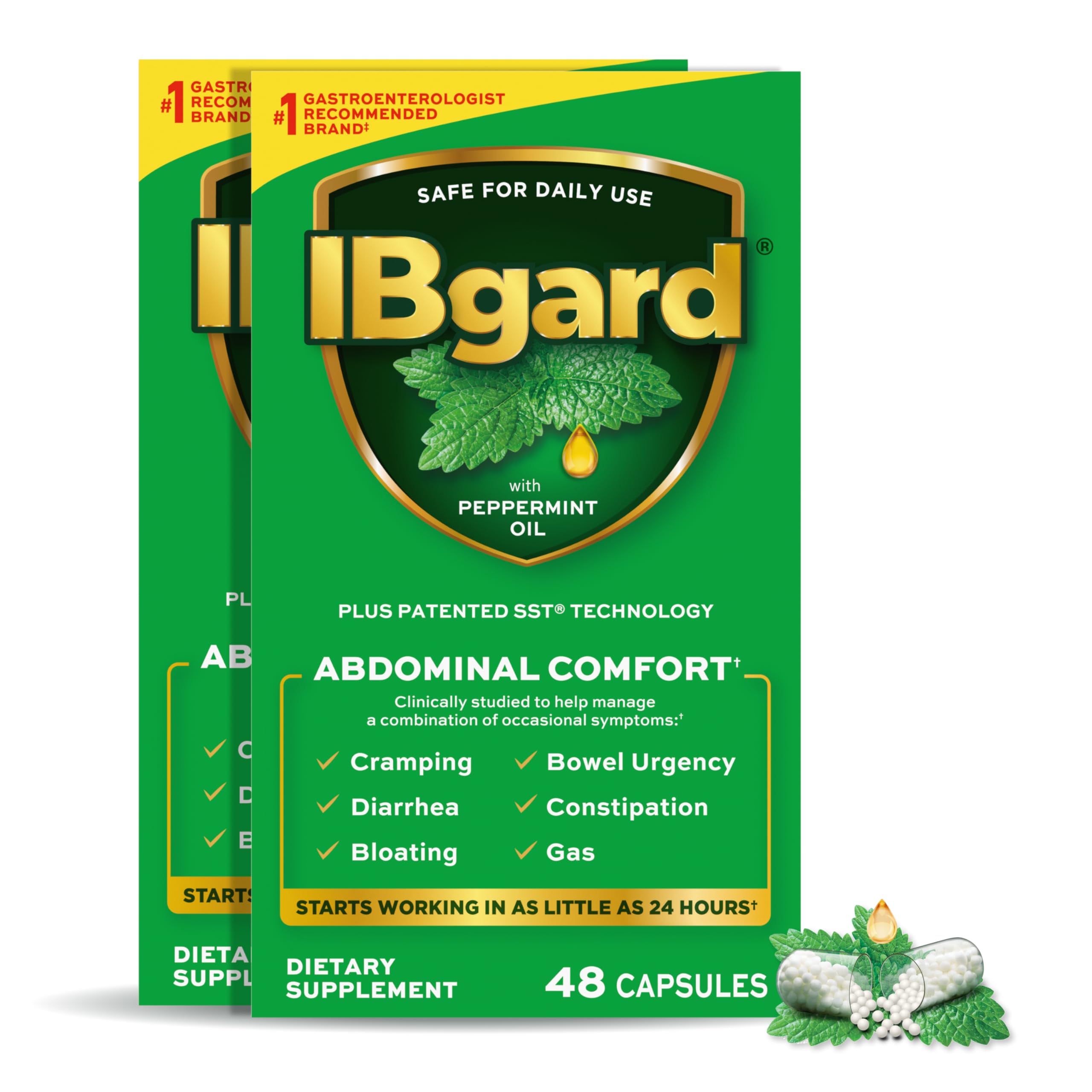 Ibgard Gut Health Supplement Peppermint Oil Capsules For Abdominal ...