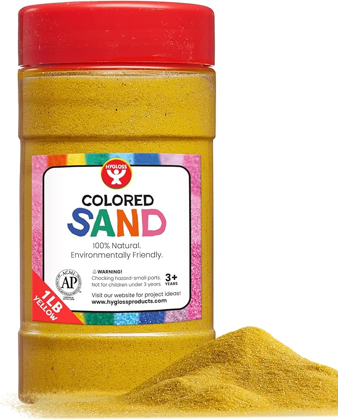 Amazon.com: Hygloss Colored Sand for Crafts – 1 lb Bottle, Yellow ...