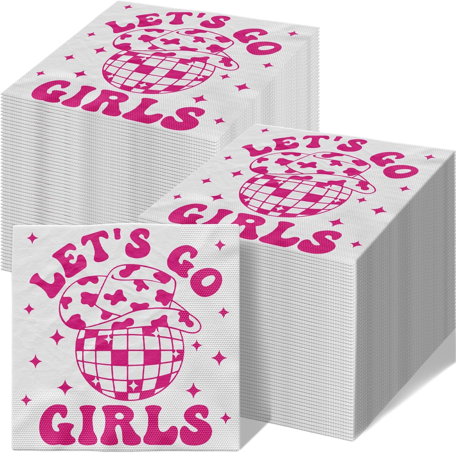 Amazon.com: LARRAZABAL 100Pcs Lets Go Girls Napkins, Cowgirl Party Pink ...