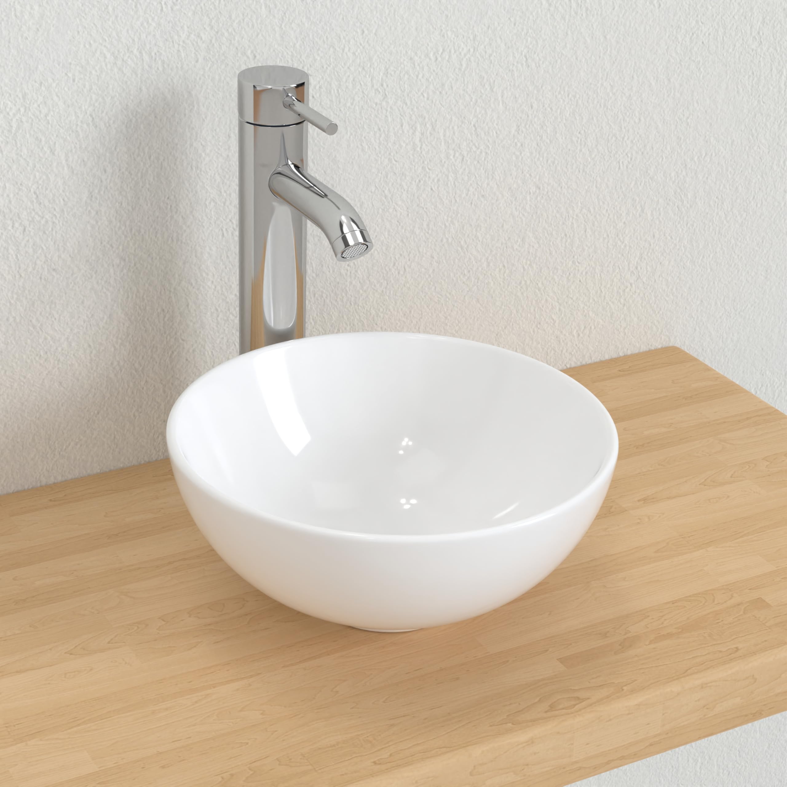 J-FAMILY 11'' Small Vessel Sink Bowl Bathroom Above Counter Vanity Sink ...