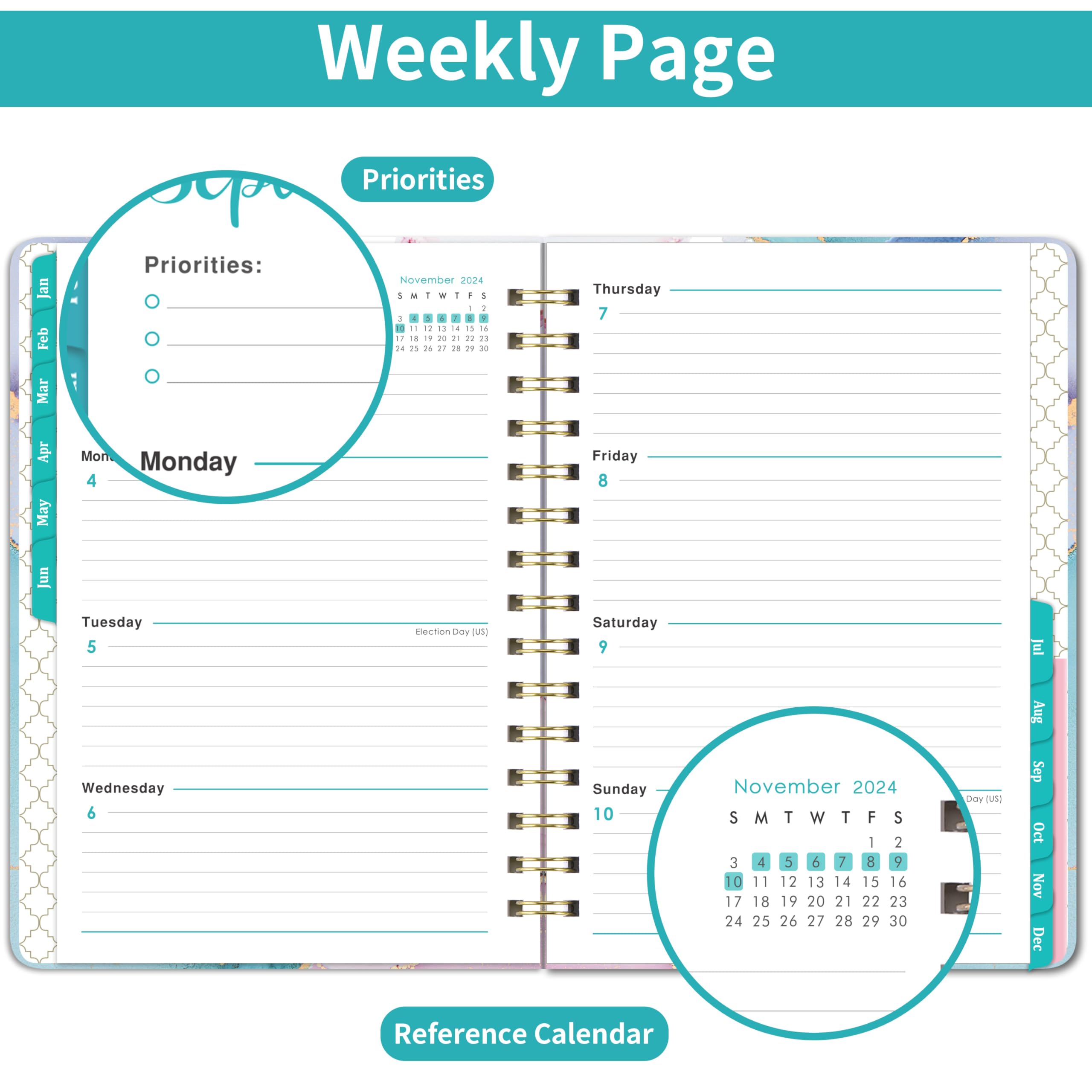 Snapklik.com : 2024 Planner - Weekly Monthly Planner 2024, Calendar ...