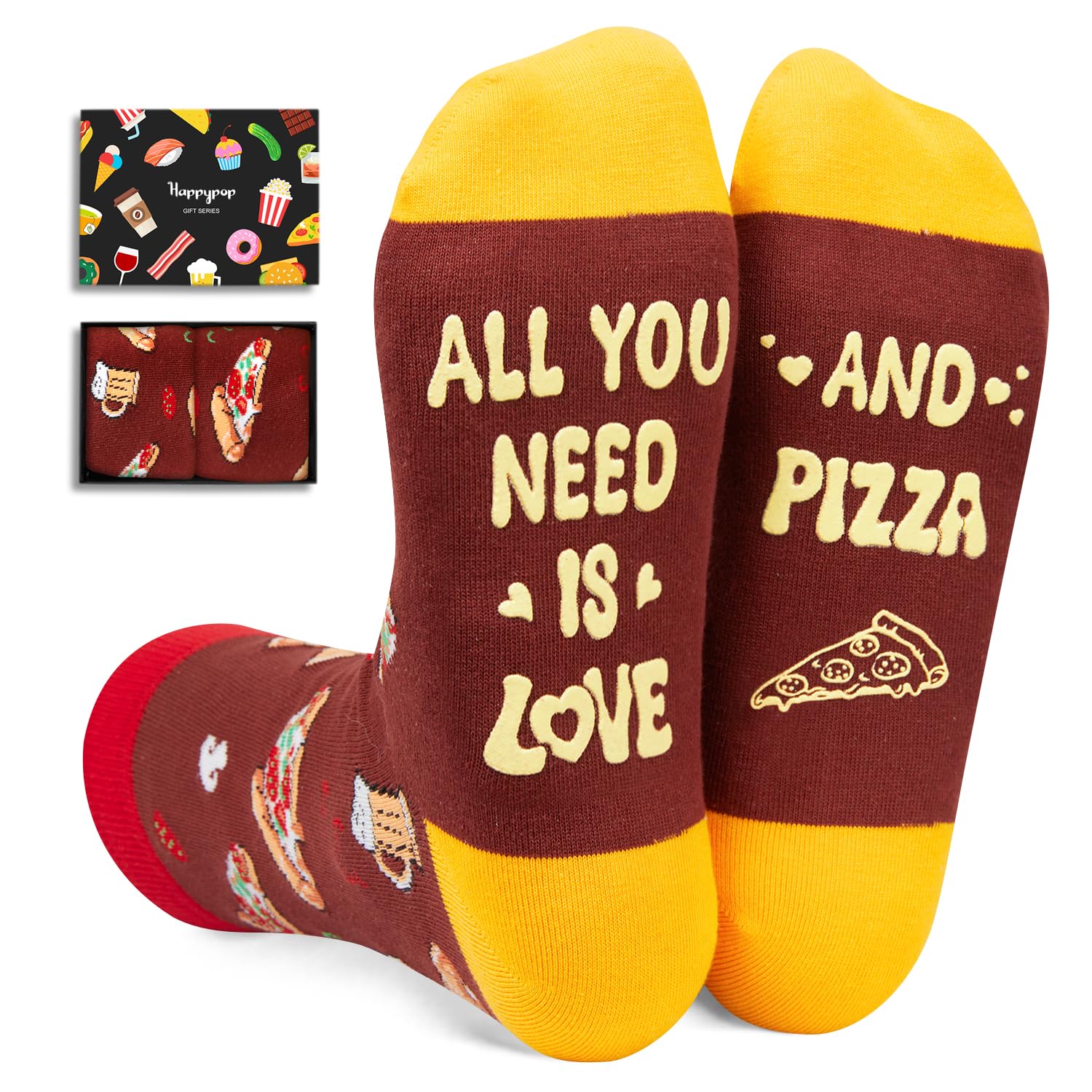 Amazon.com: HAPPYPOP Pizza Socks For Men Women - Funny Pizza Gifts For ...