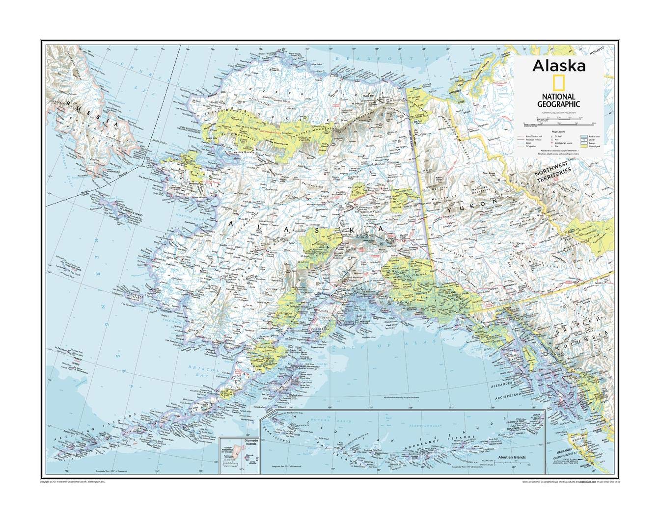 Amazon.com : National Geographic: Alaska Wall Map - 28 x 22 inches ...