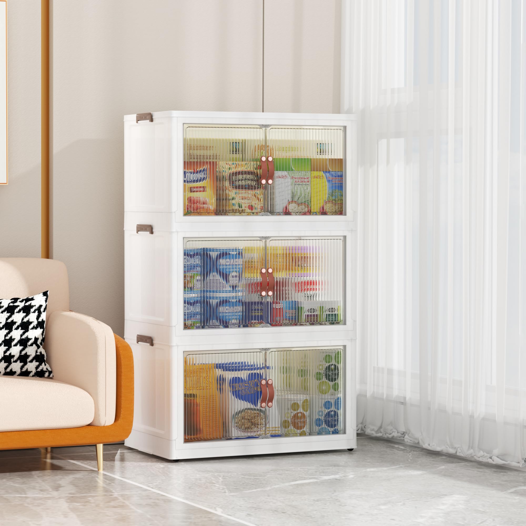 Amazon.com: YIALO 3 Tier Storage Bins with Lids, 104QT Collapsible ...