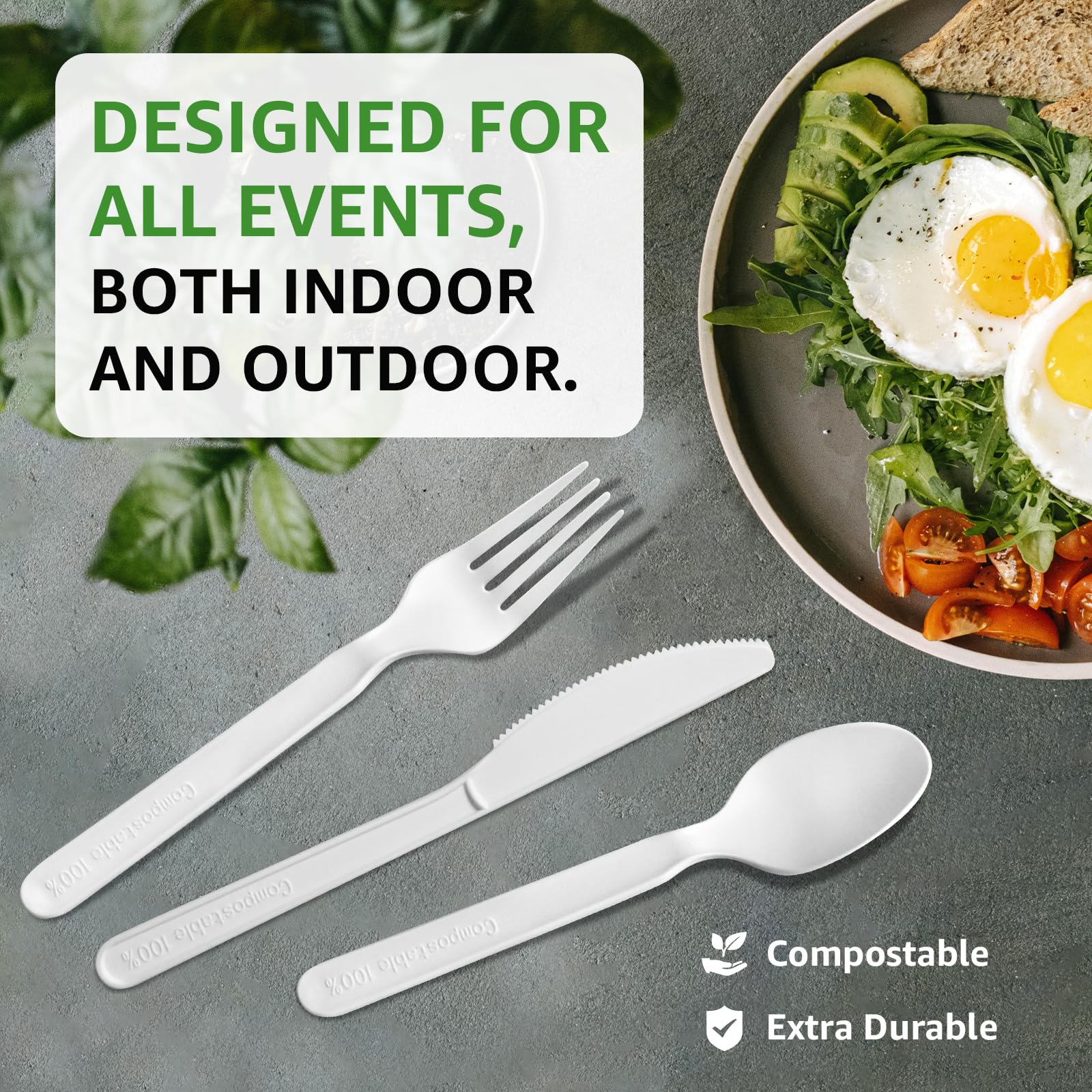 Snapklik.com : Biocean Compostable Spoons 60 Count Disposable Soup ...