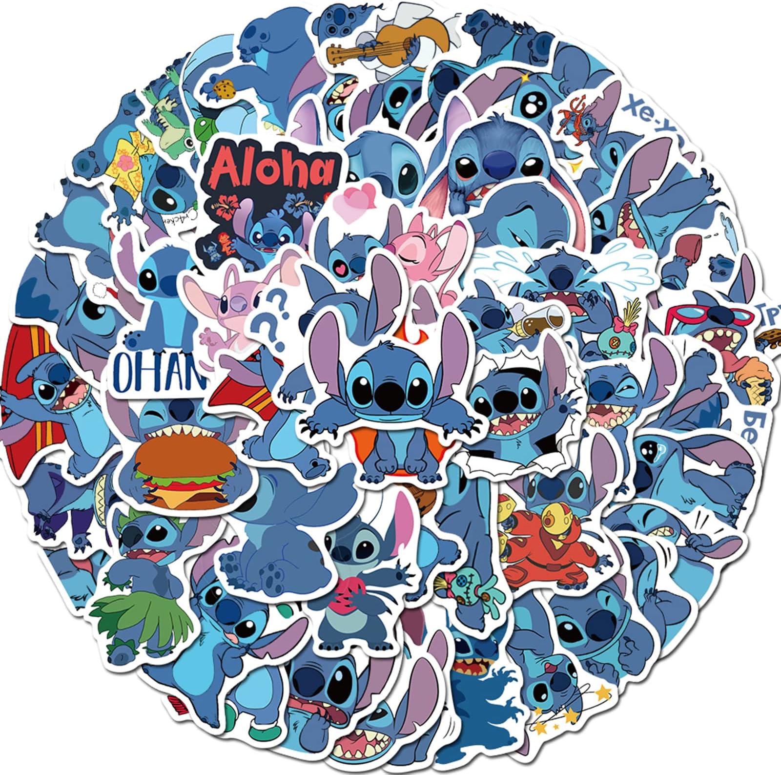 Amazon.com: 50PCS Stitch Laptop Stickers, Cute Cartoon Waterproof Vinyl ...