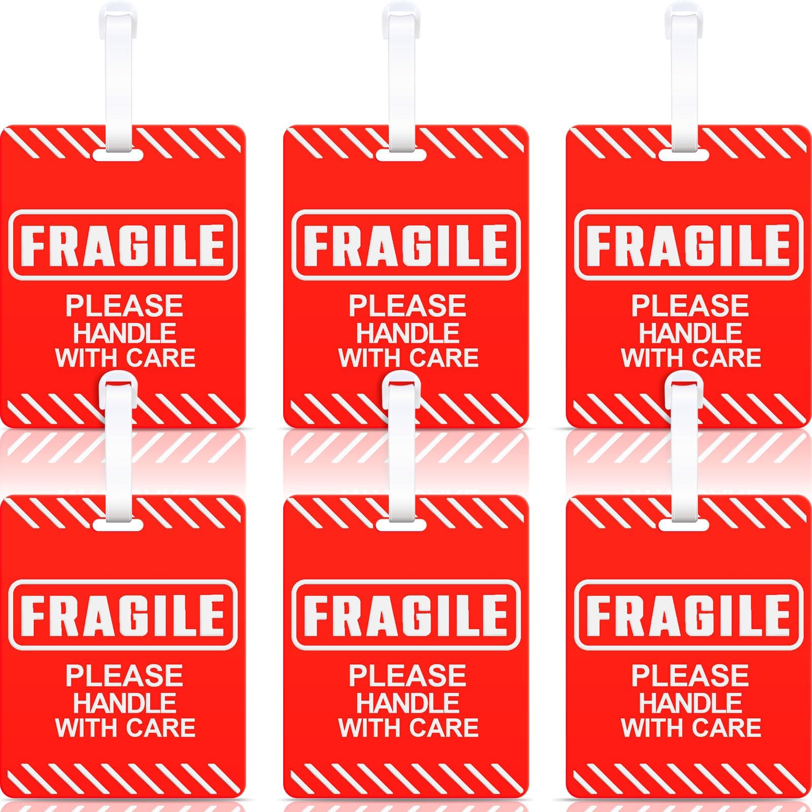 Amazon.com | Fragile Luggage Tags 5 x 4 Inch Luggage Tags Travel Bag ...