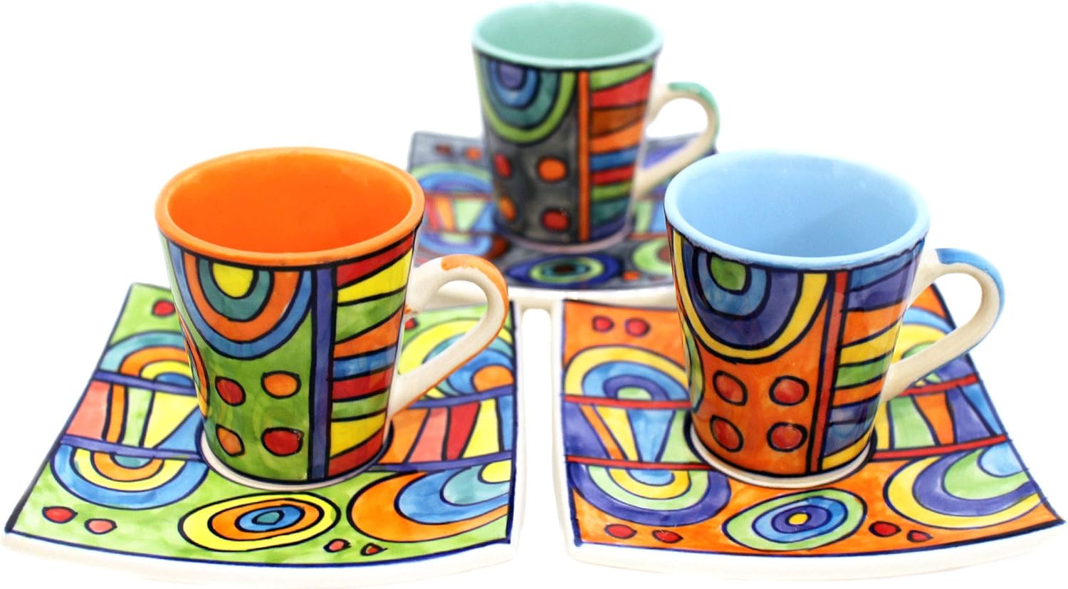 Gall Zick Espresso Cup With Saucer Ceramic Set Of 3 Hand painted gall-zick-espresso-cup-with-saucer-ceramic-set-of-3-hand-painted