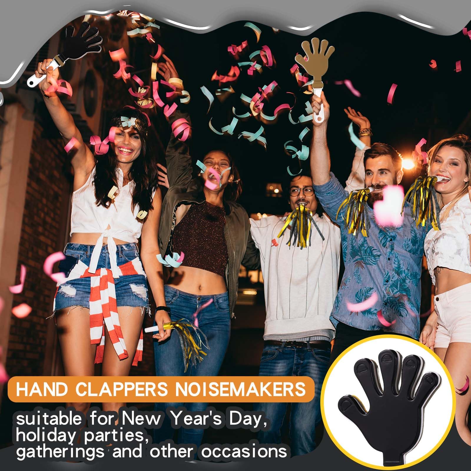 Snapklik.com : Motionchic 24 Pack Hand Clappers Noisemakers, Include 12 ...