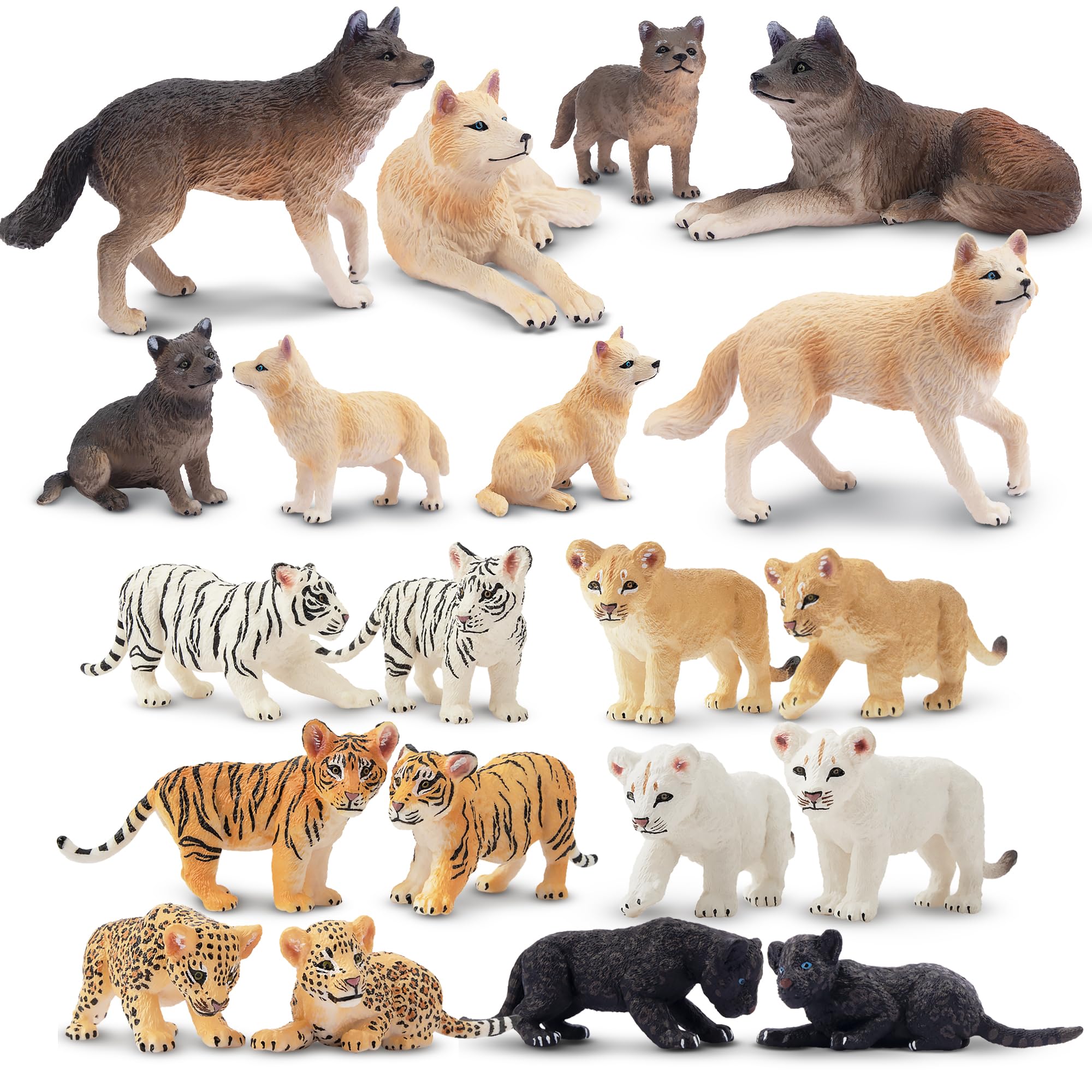 Amazon.com: Toymany 20PCS Realistic Forest Animals Figures Playset ...