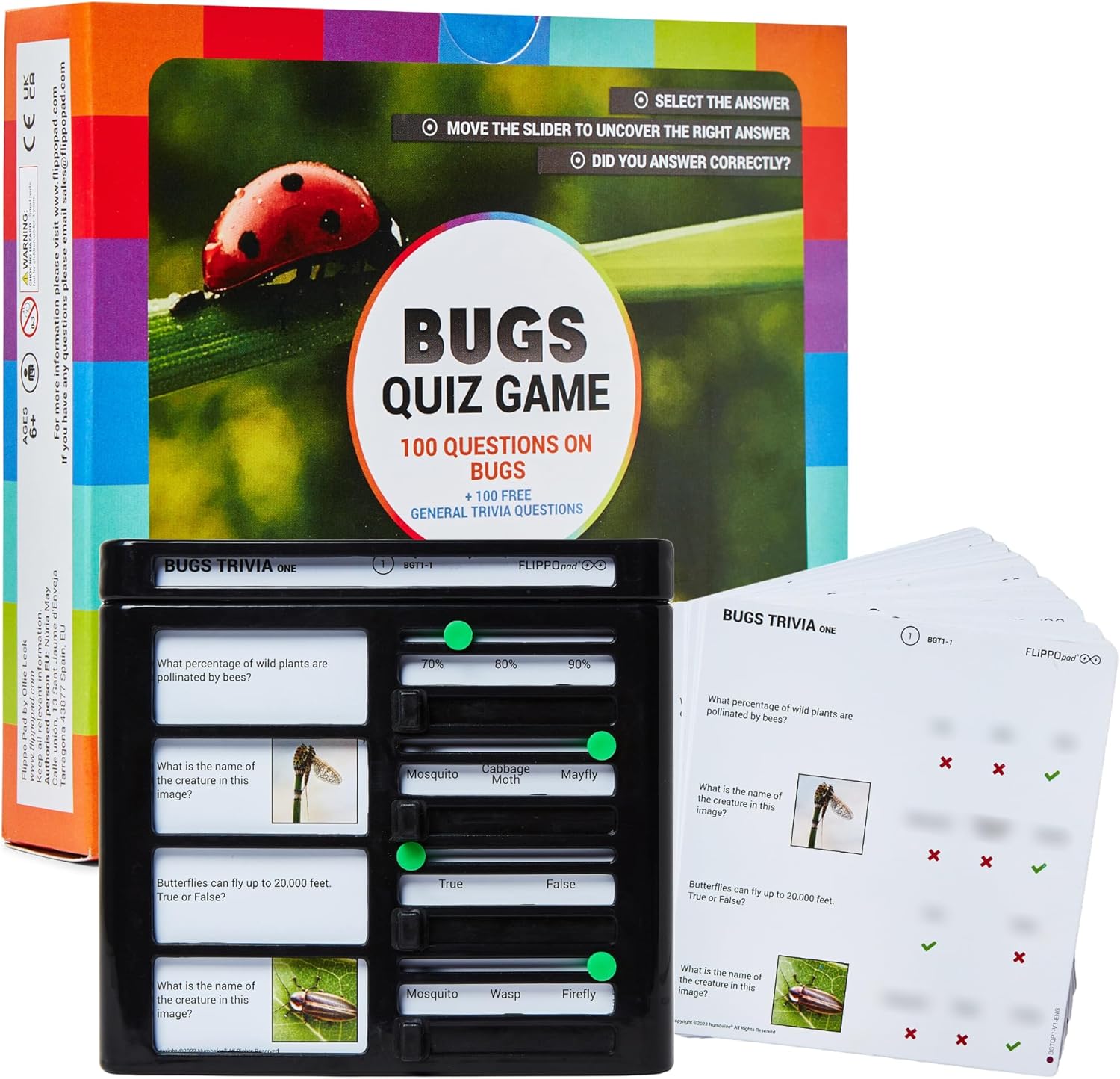 Amazon.com: Flippo pad Quiz Device Game - Bug Trivia Quiz Game - 25 ...