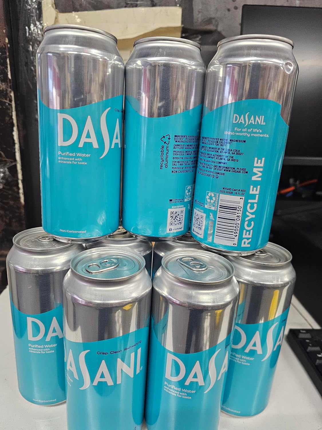 Amazon.com: Dasani Canned Water 16 Oz – Pack of 6 | Pure, Refreshing ...