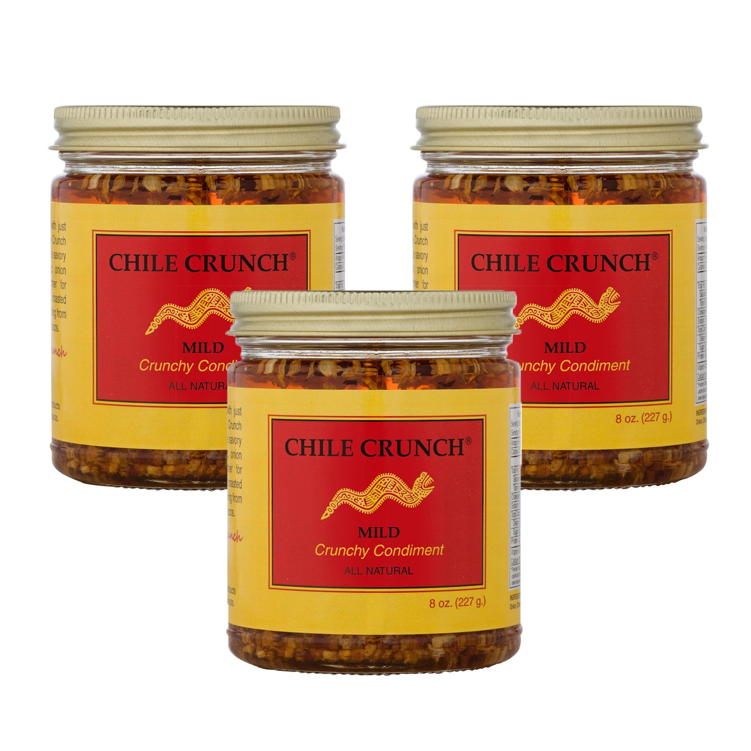 Amazon.com: Chile Crunch - 一種脆脆的全天然辣調味料(溫和) - 3 包… : 雜貨和美食