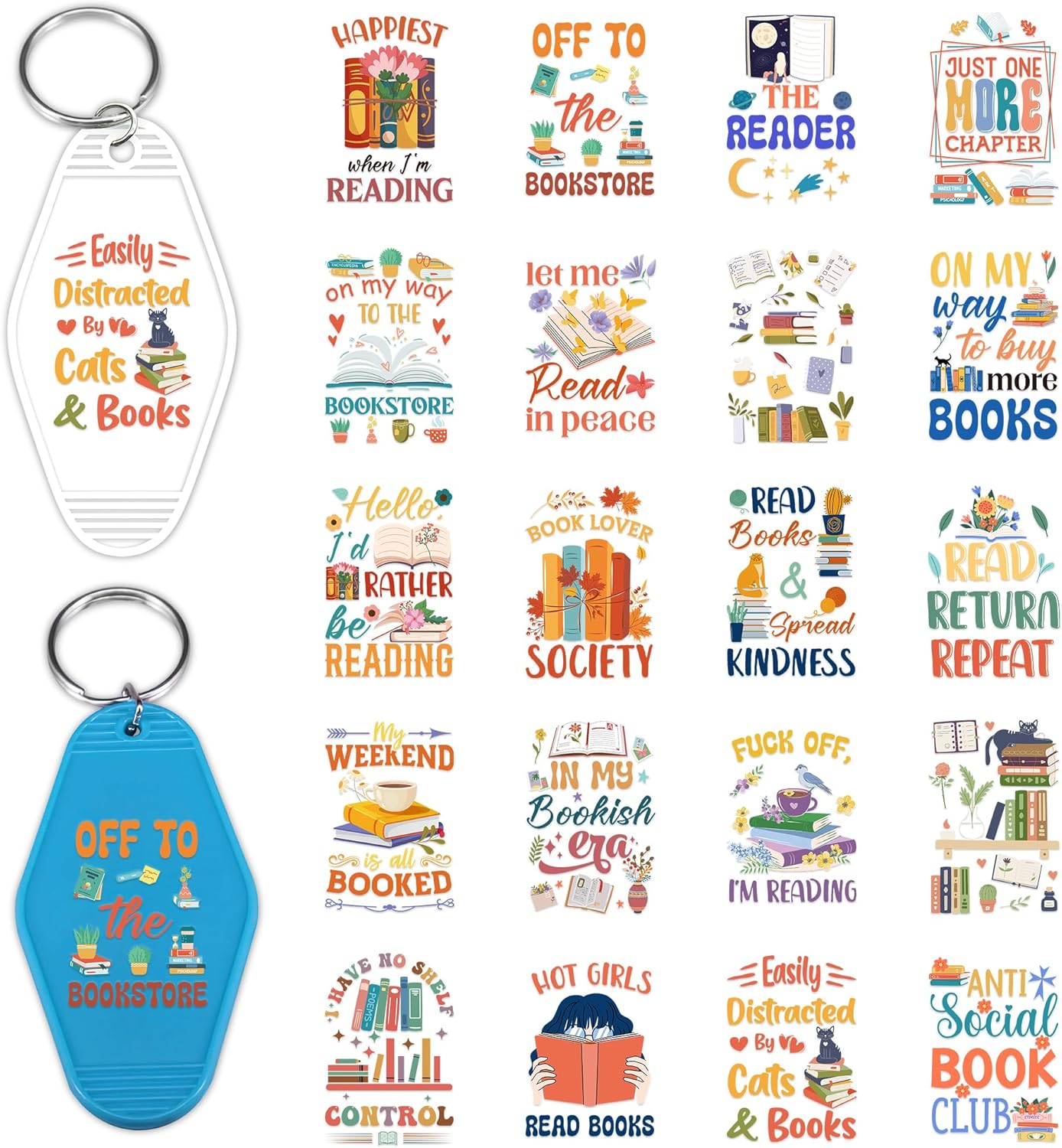 Amazon.com: Berirexrion Motel Keychain Transfer Stickers - 8 Sheets ...